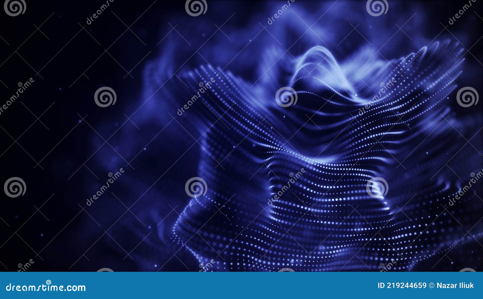 Wave of Dust Particles. Futuristic Point Wave Abstract Wave Dots in ...