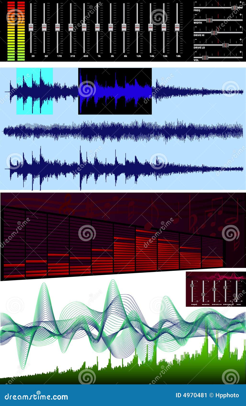 Wave Editor, Spectrum Analyzer Stock Vector - Illustration of level ...