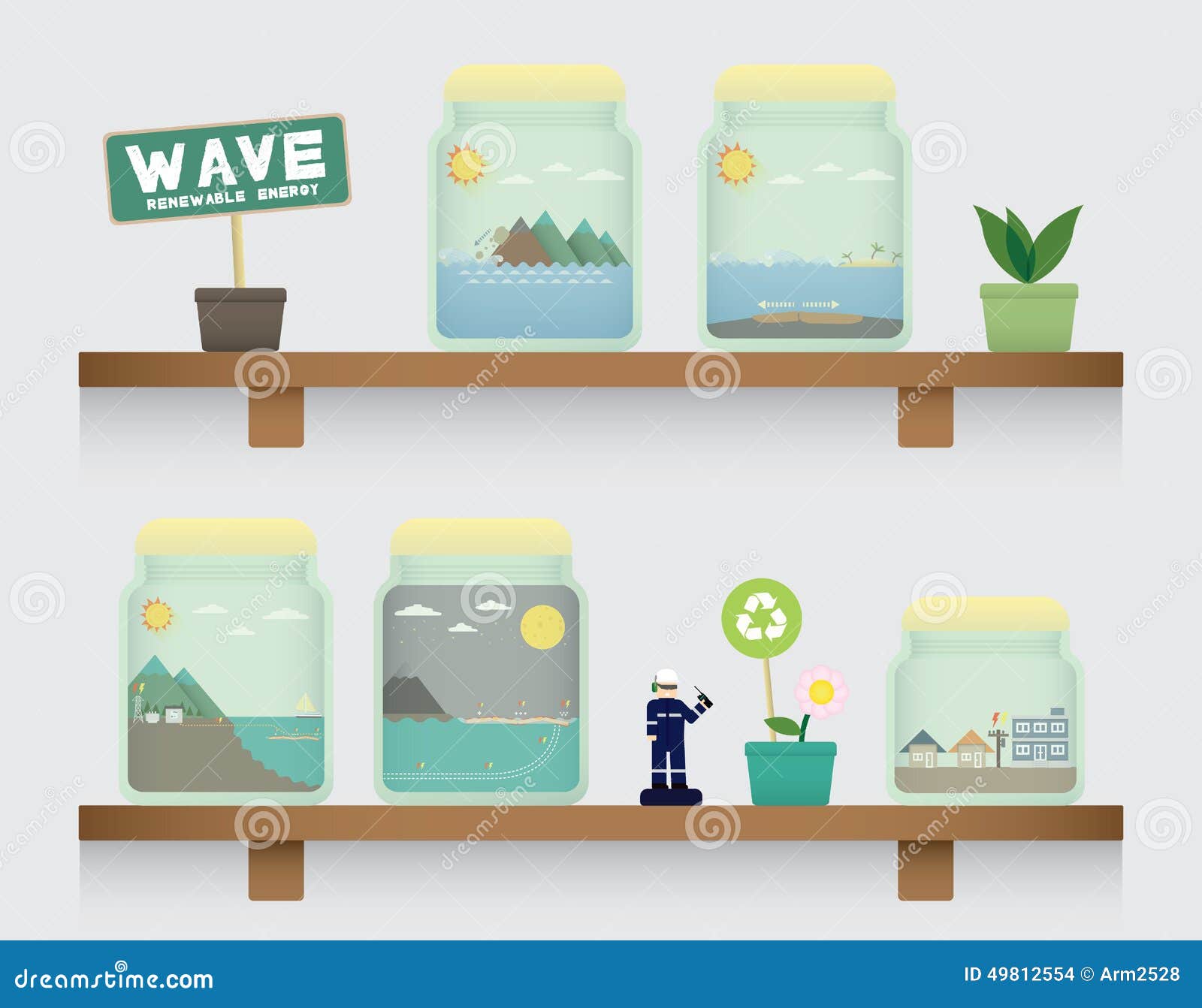 Wave energy in jar stock vector. Illustration of pollution - 49812554