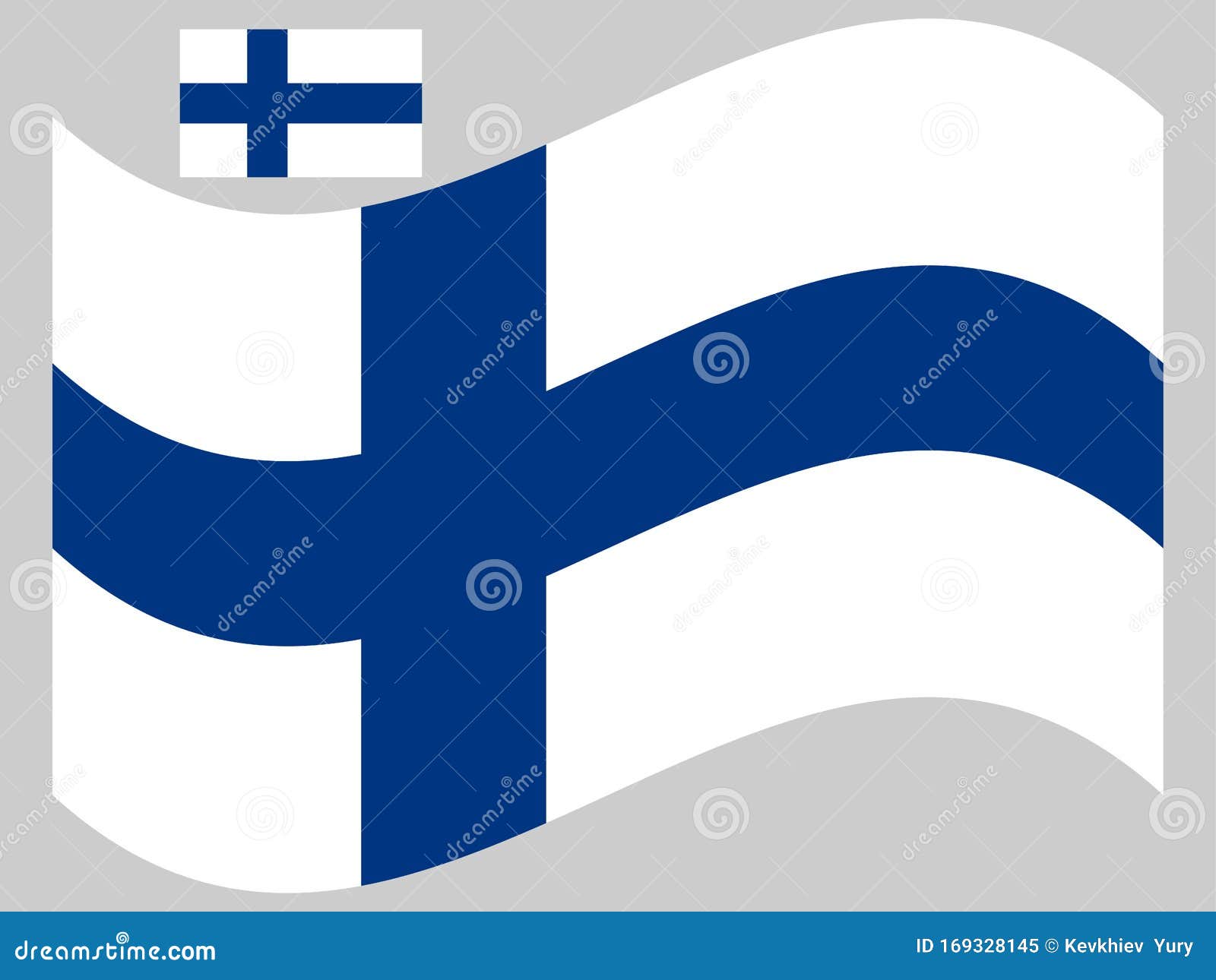 Wave Finland Flag Vector Illustration Eps 10 Stock Vector