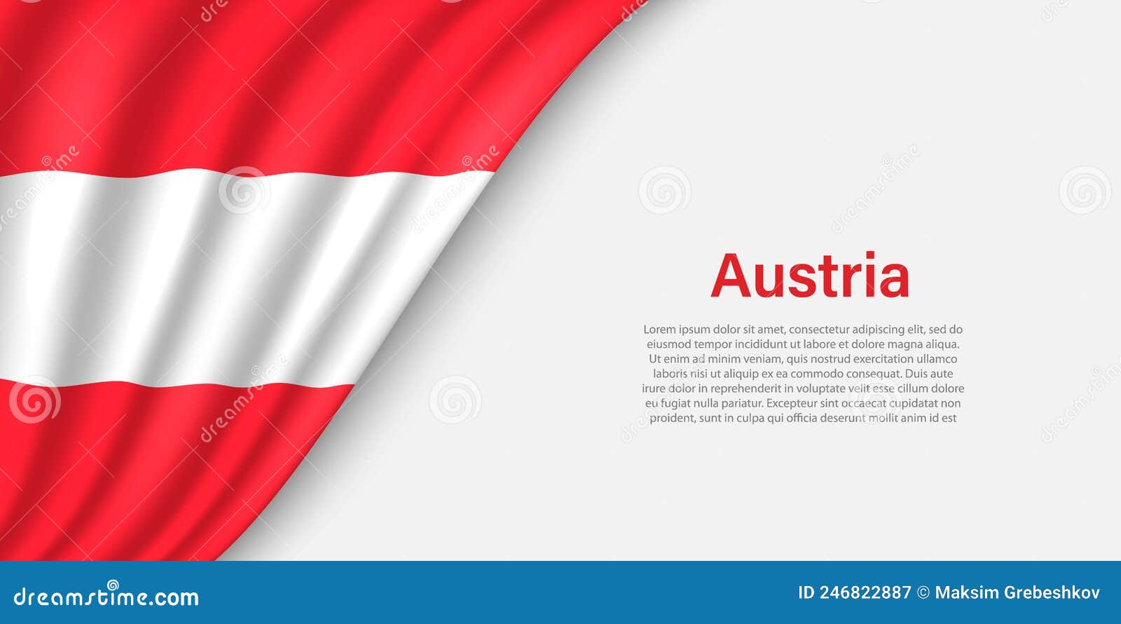 Wave Flag of Austria on White Background Stock Illustration ...
