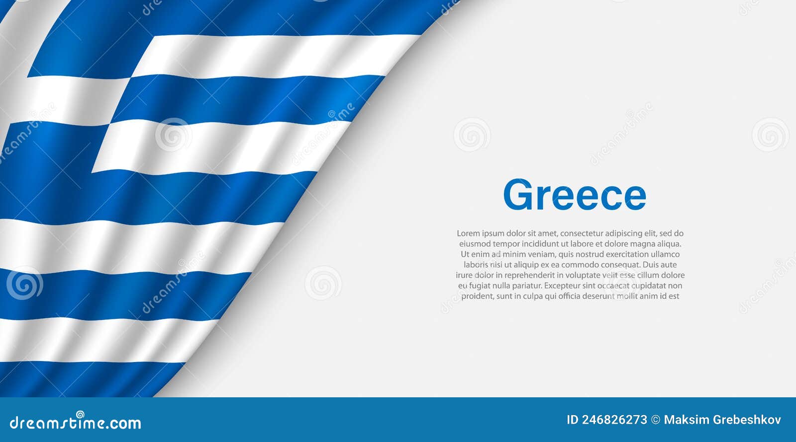Wave Flag of Greece on White Background Stock Illustration ...