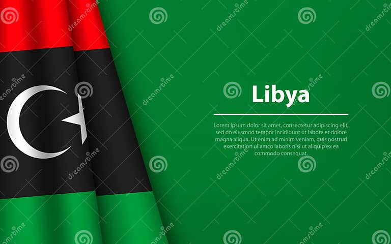Wave Flag of Libya with Copyspace Background. Stock Vector ...