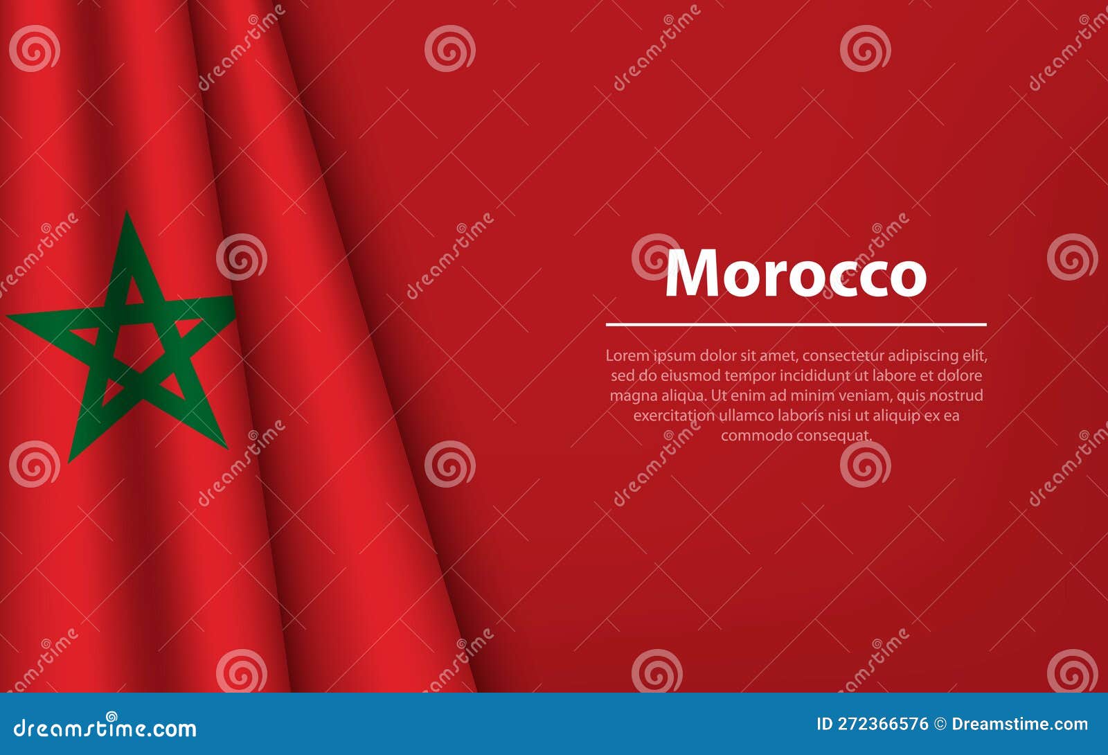 Wave Flag of Morocco with Copyspace Background. Stock Vector ...