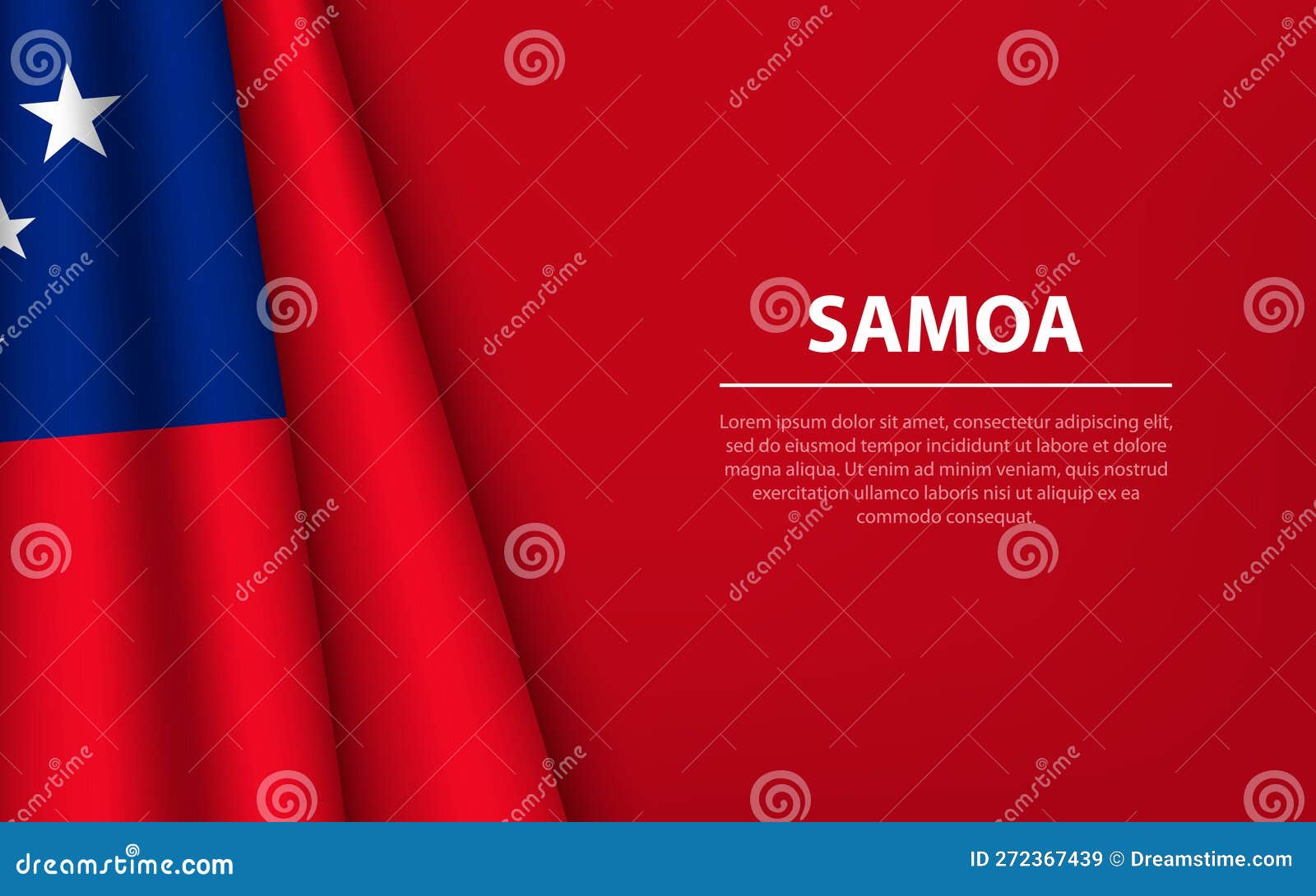 Wave Flag of Samoa with Copyspace Background. Stock Vector ...