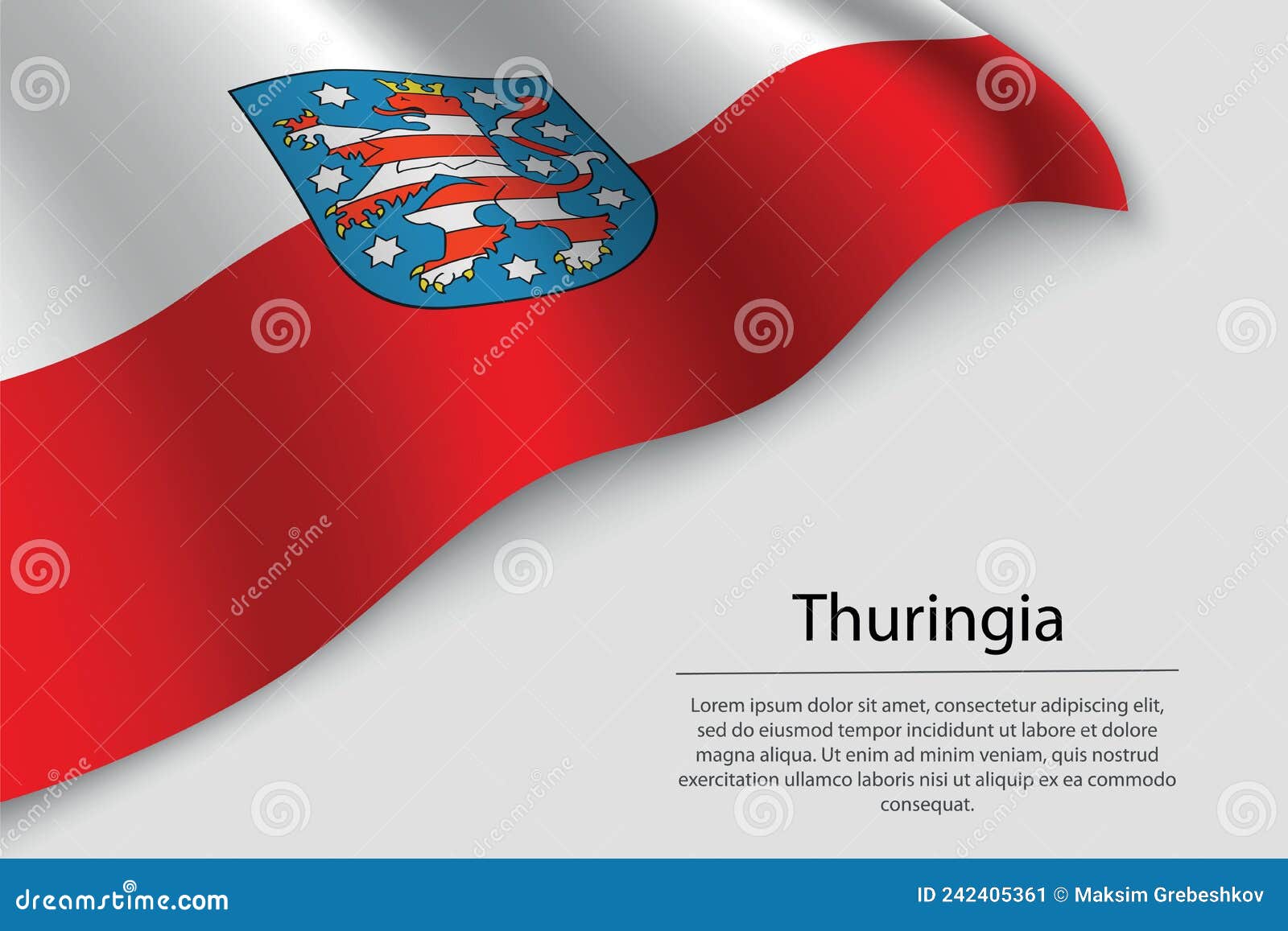Wave Flag of Thuringia is a State of Germany. Banner or Ribbon Stock ...