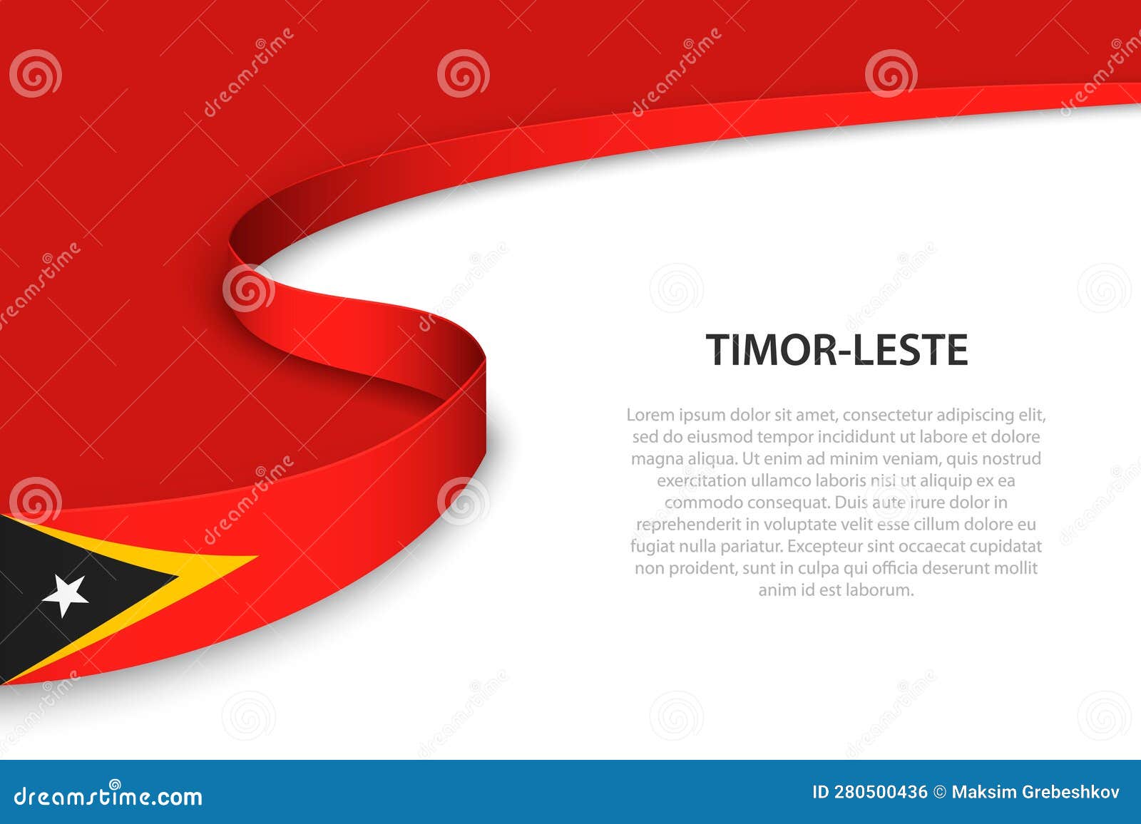 Wave Flag of Timor-Leste with Copyspace Background Stock Vector ...