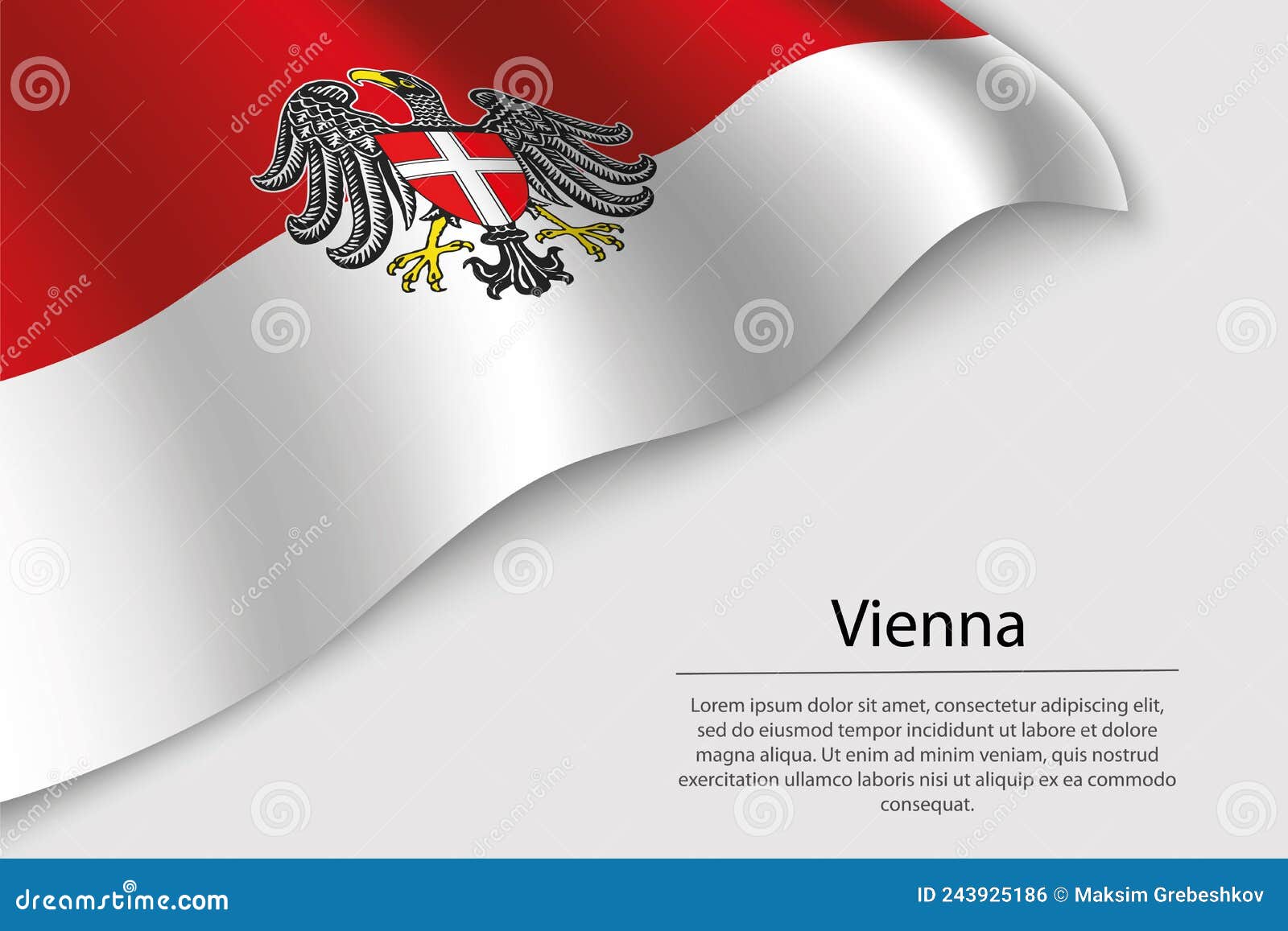 Wave Flag of Vienna is a State of Austria Stock Vector - Illustration ...