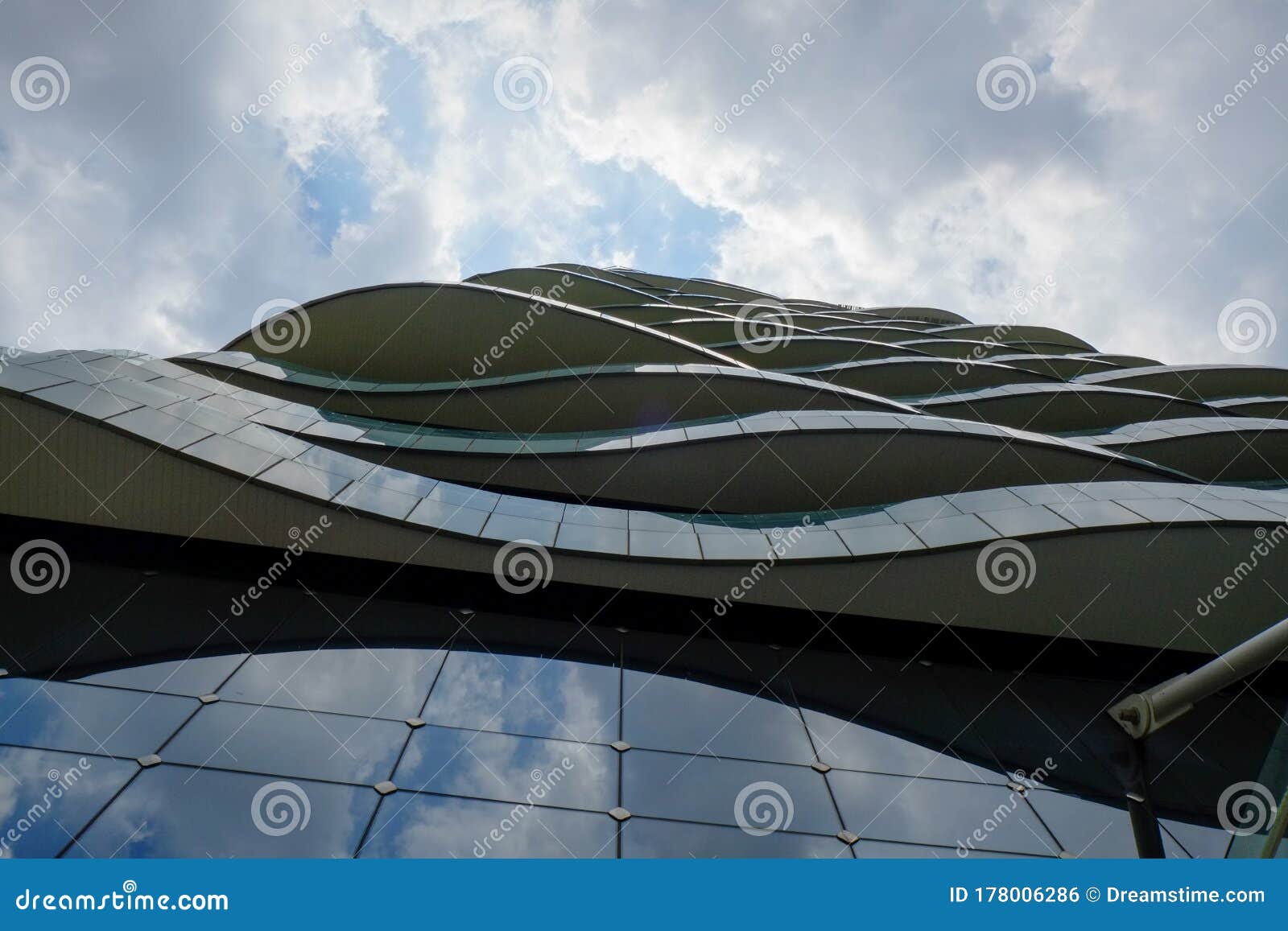 Wave Floor Office Building Facade at Bangkok Thailand Stock Photo ...