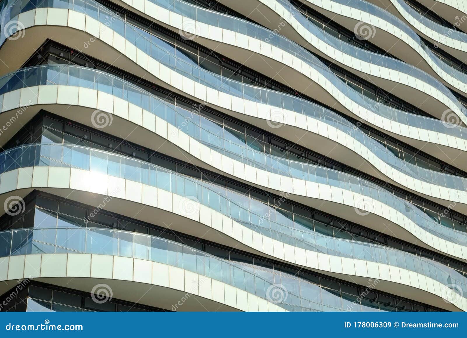 Wave Floor Office Building Facade at Bangkok Thailand Stock Image ...
