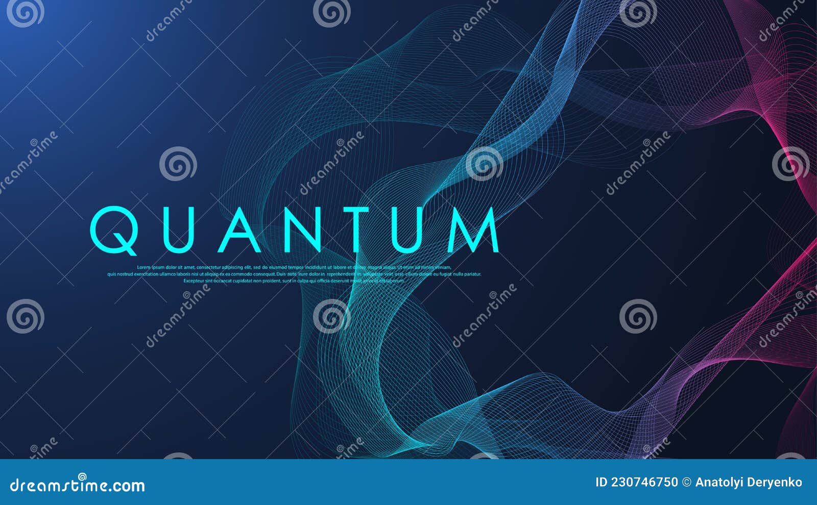 Wave Flow of Quantum Computer Technology. Quantum Innovation Technology ...