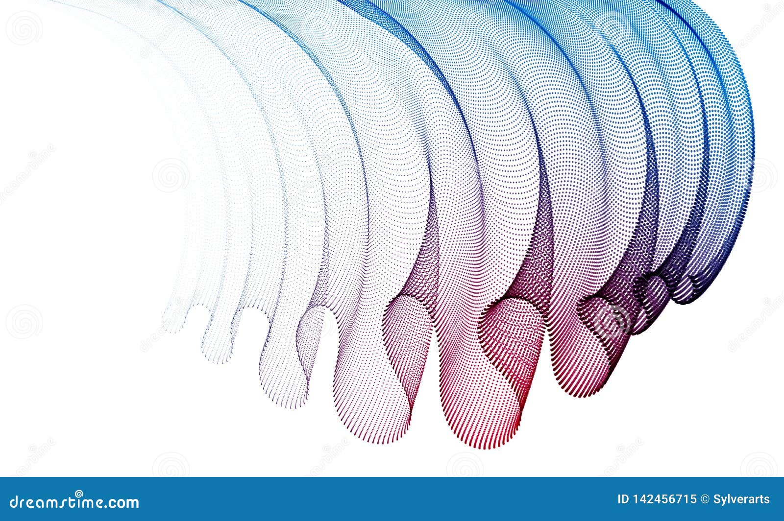 Wave of Flowing Particles Abstract Vector Background, Smooth Curvy ...