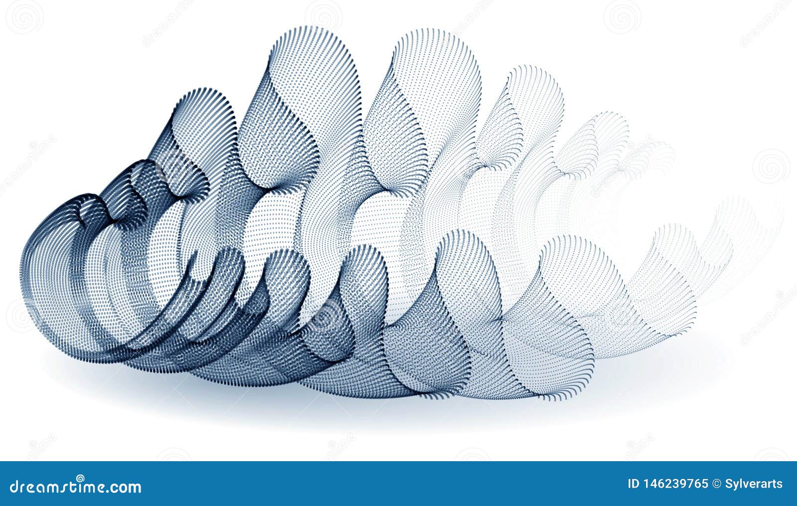 Wave Of Flowing Particles Abstract Vector Background, Smooth Curvy ...