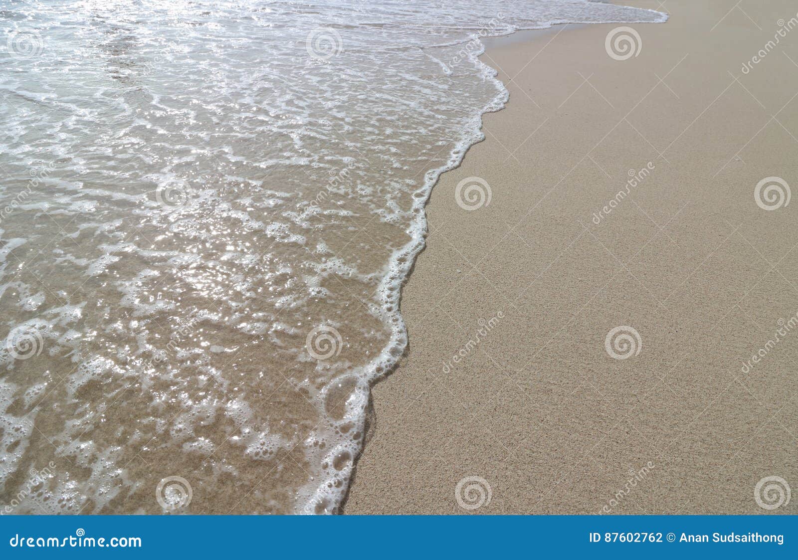 Wave and Foam on the Sand Beach Background Stock Photo - Image of ...