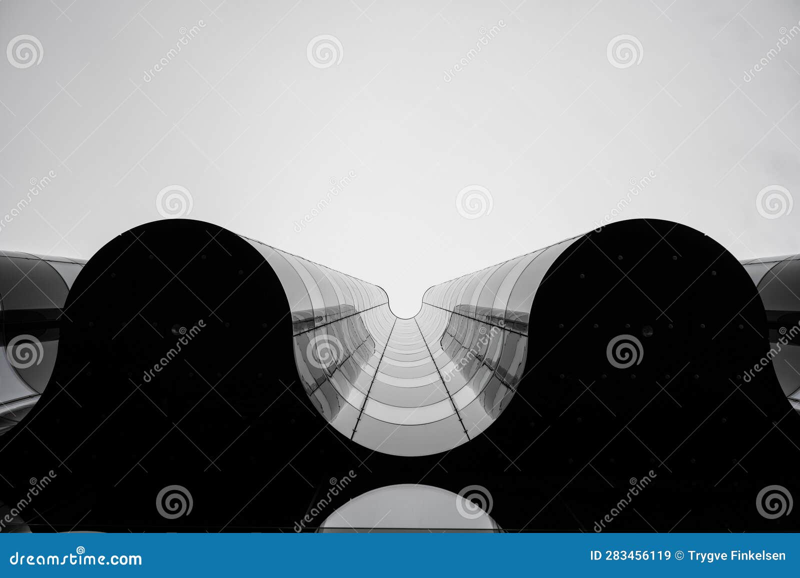 Wave Formed Glass Facade of an Office Building.. Stock Image - Image of ...