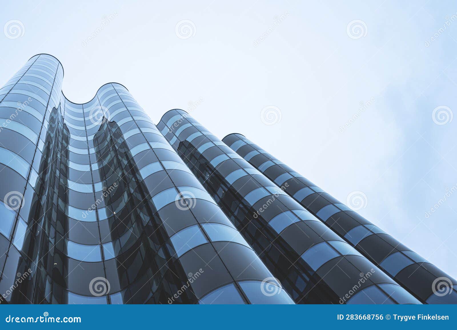 Wave Formed Glass Facade of an Office Building.. Stock Photo - Image of ...