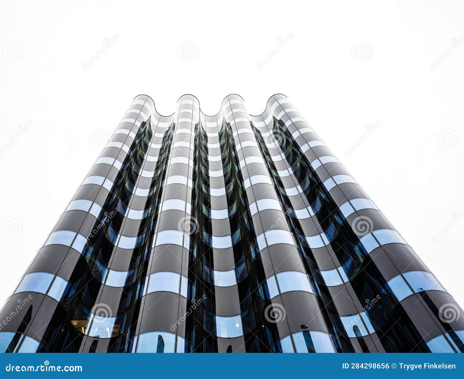Wave Formed Glass Facade of an Office Building.. Stock Photo - Image of ...