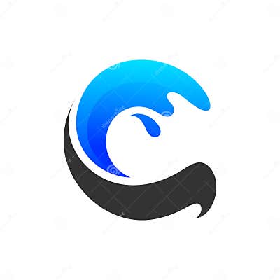 Wave forming letter c logo stock vector. Illustration of label - 207544344