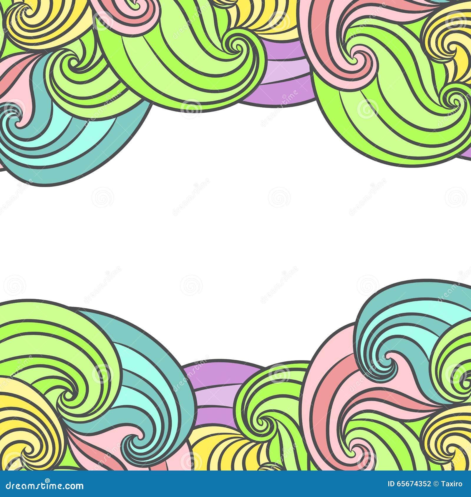 Wave Frame/Border stock vector. Illustration of frame - 65674352