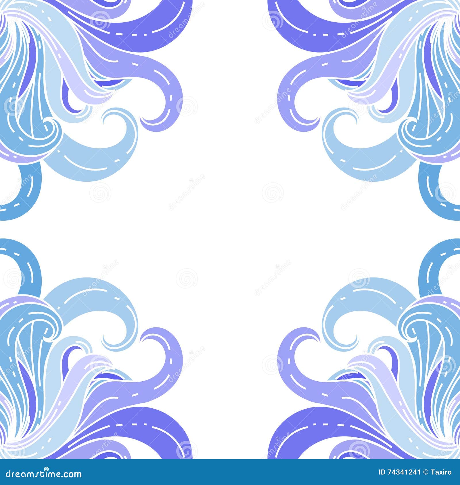 Wave Frame/Border Cartoon Vector | CartoonDealer.com #74341241