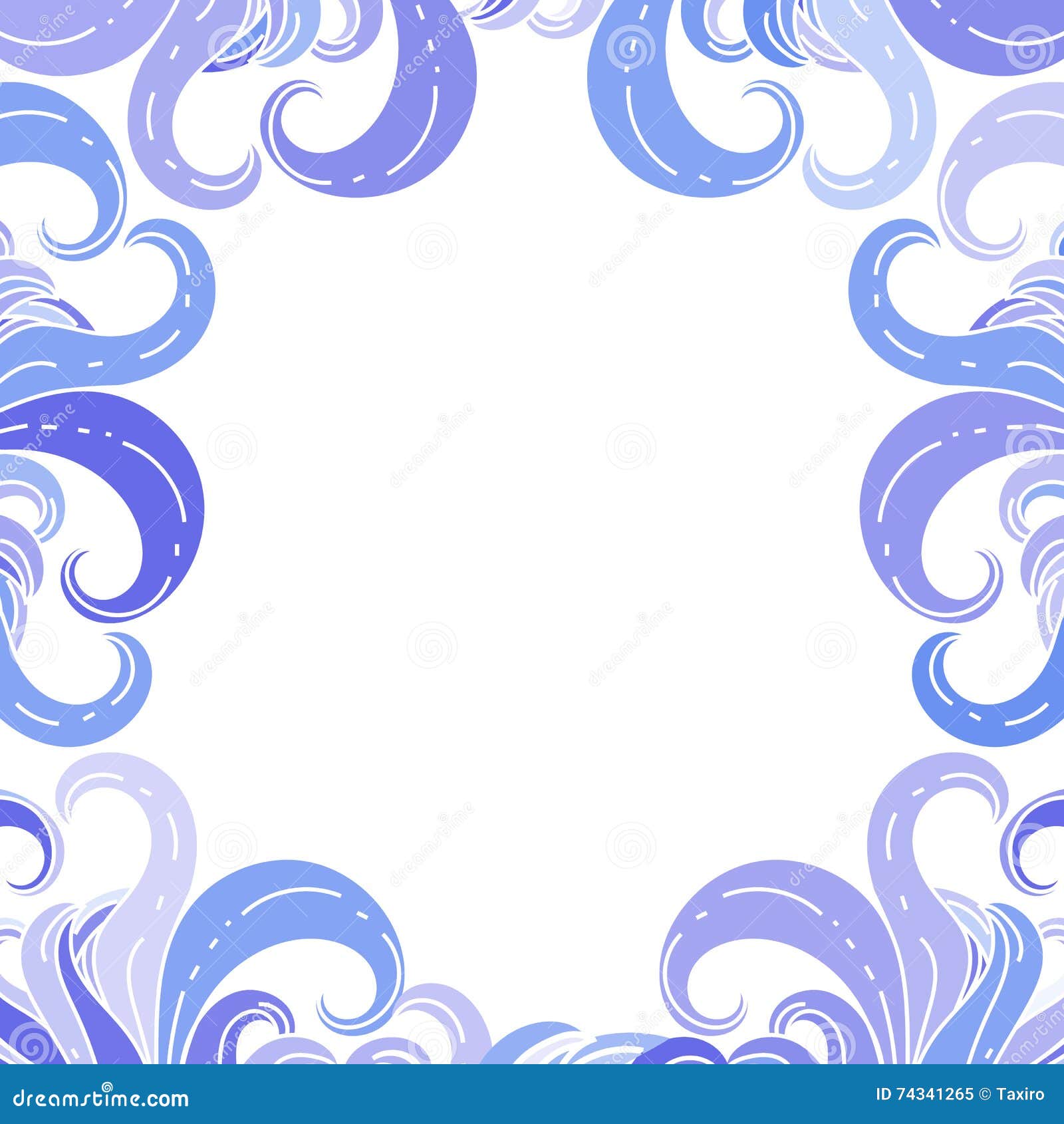 Wave Frame/Border stock vector. Illustration of blue - 74341265