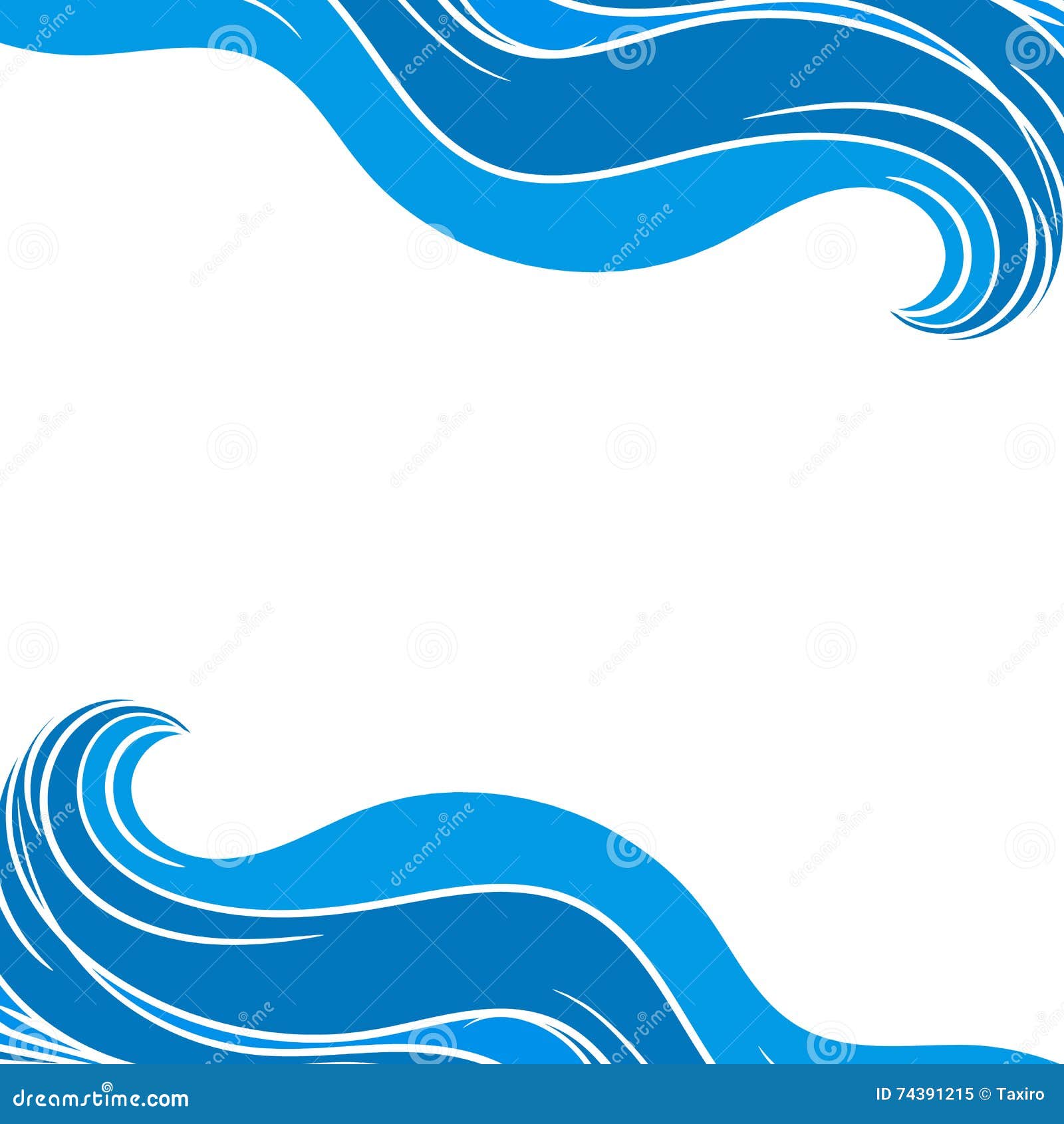 Wave Frame/Border Cartoon Vector | CartoonDealer.com #74391215