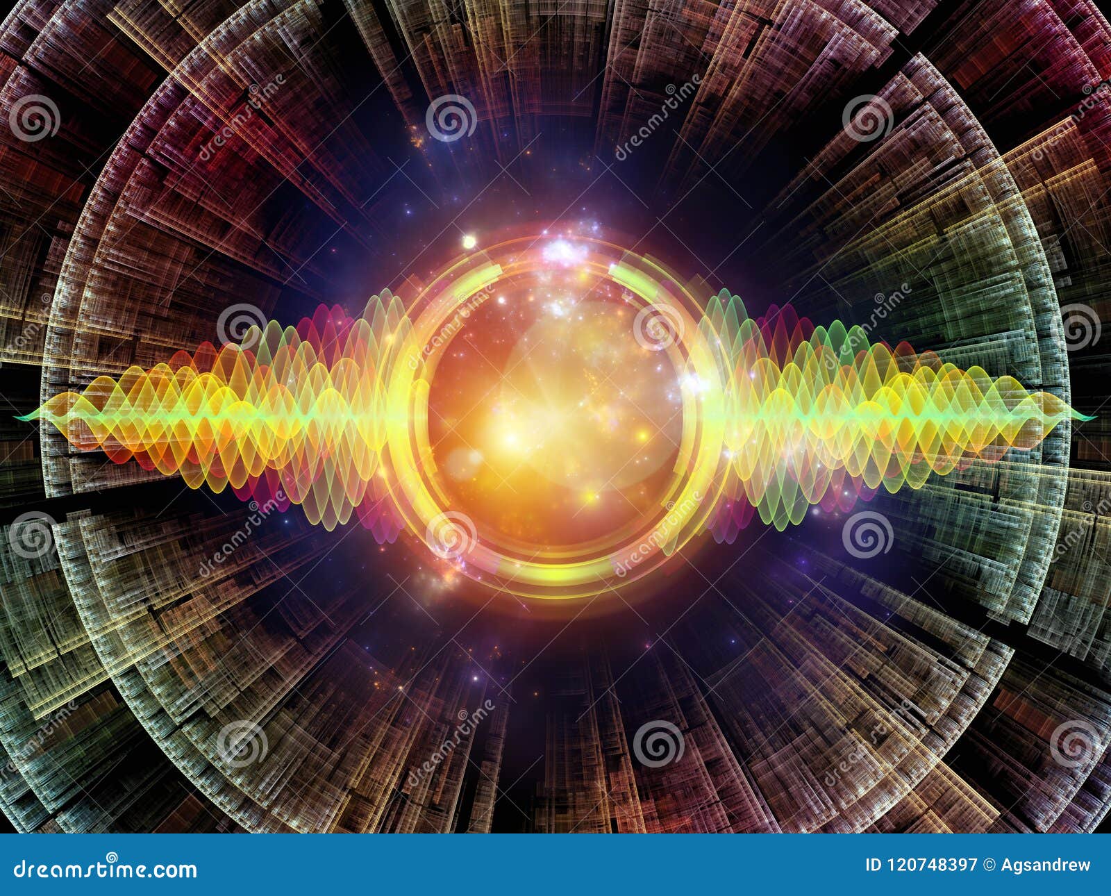 Petals of Radial Oscillation Stock Illustration - Illustration of music ...