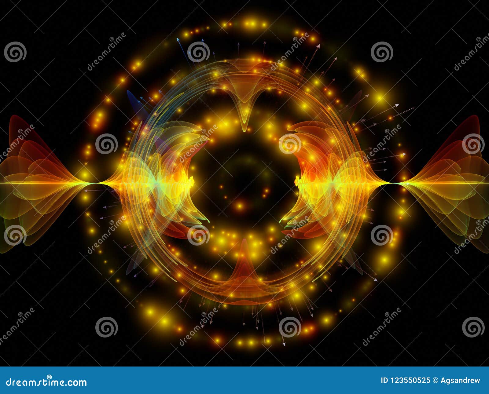 Lights of Radial Oscillation Stock Illustration - Illustration of glow ...