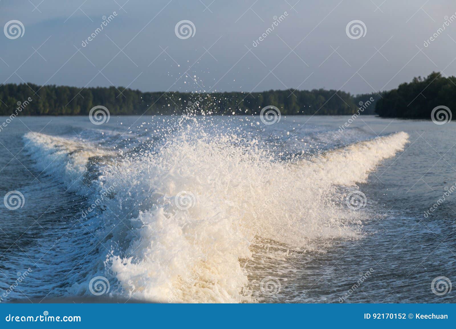 Wave Generated by Speed Boat Engine in Ocean Stock Photo - Image of ...