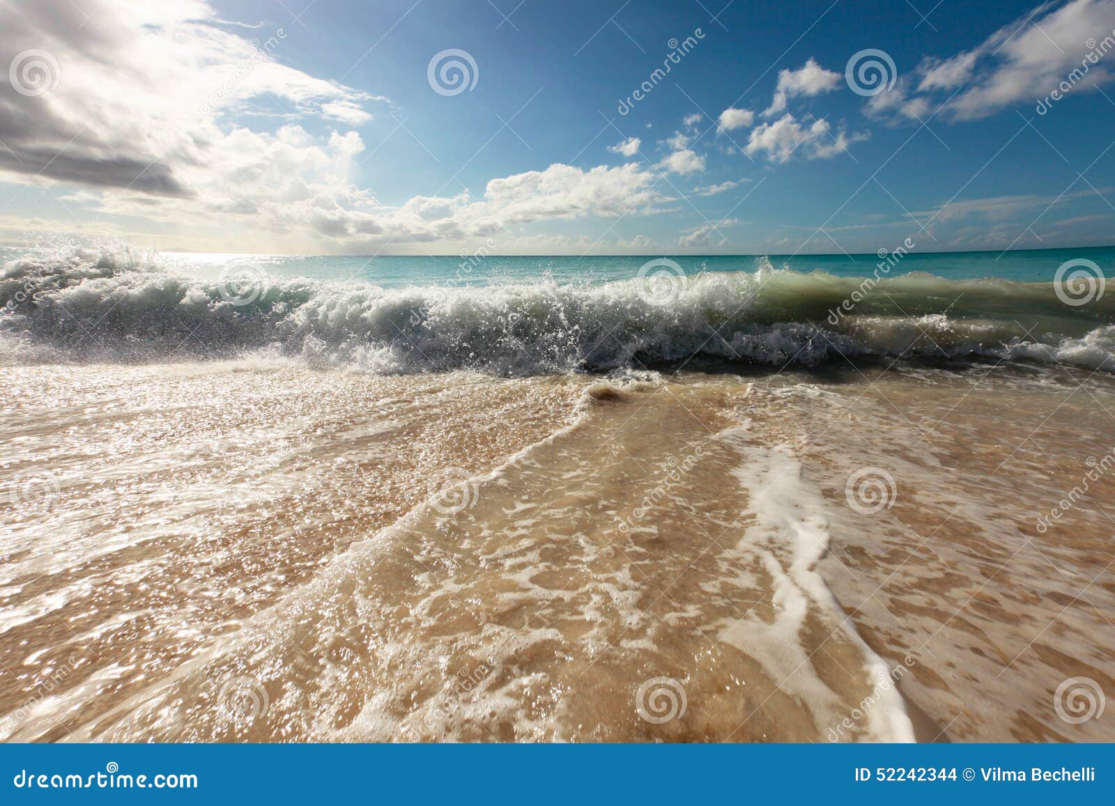 Wave going back to sea stock photo. Image of copy, lagoon - 52242344