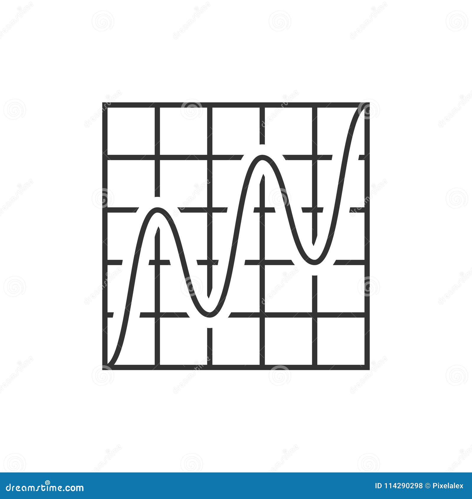 Wave graph icon stock vector. Illustration of diagram - 114290298