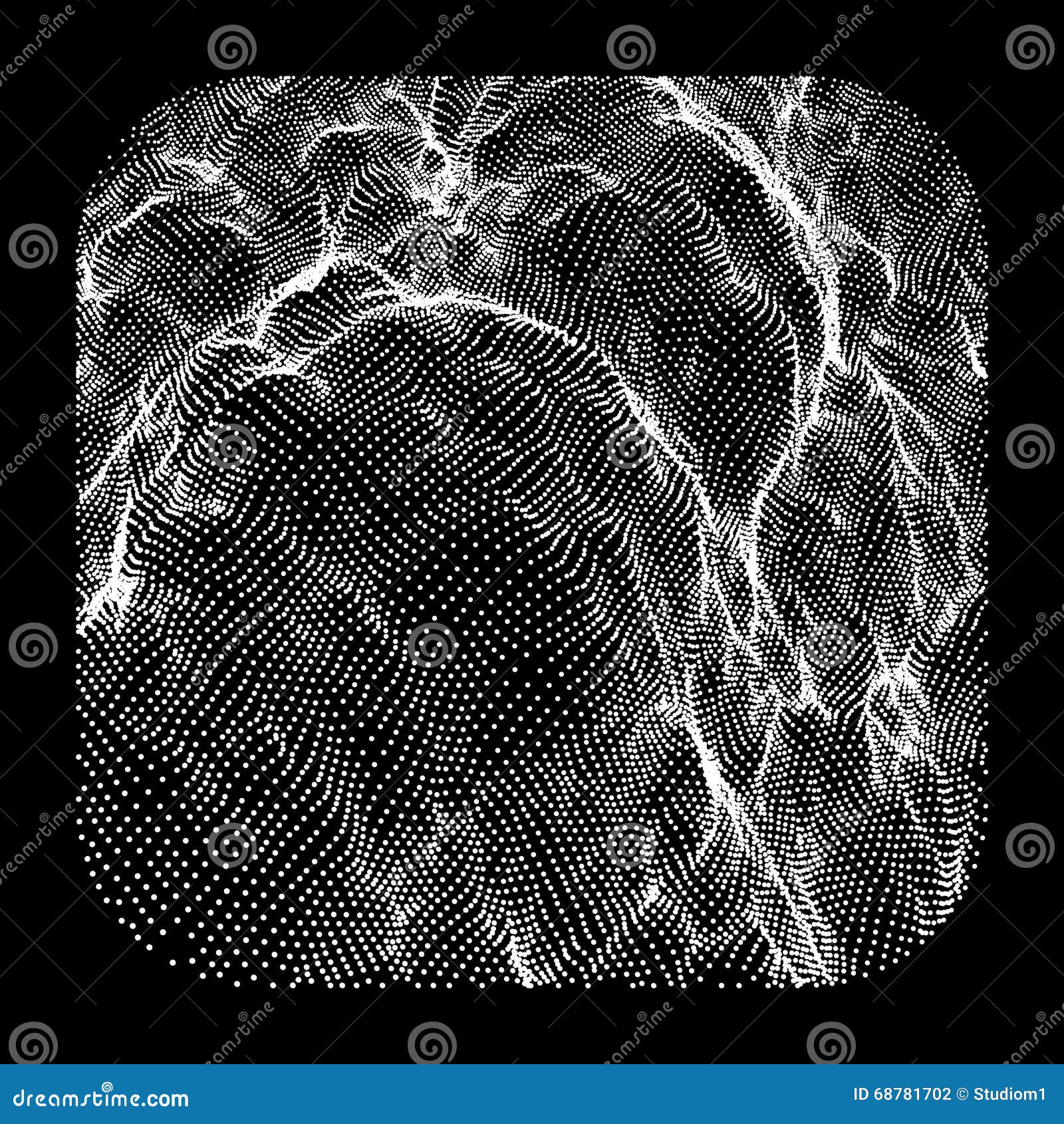 Wave Grid Background. 3d Abstract Vector Illustration. Ripple Grid ...