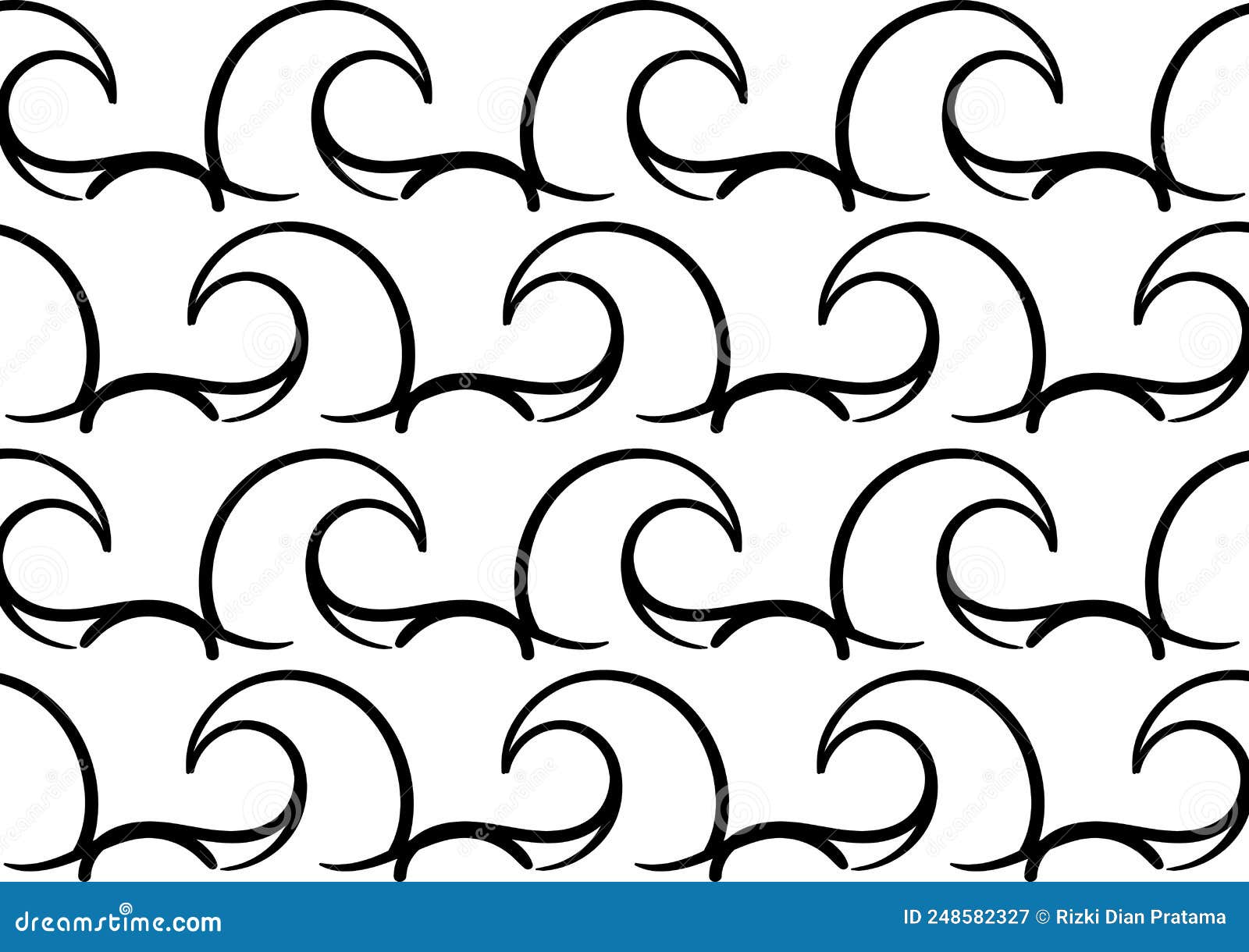 Wave Hand Drawn Background on White Background Stock Vector ...