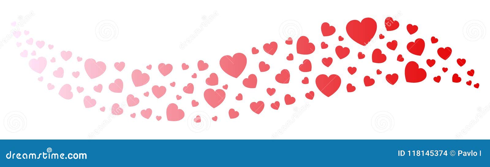 Wave of hearts - vector stock illustration. Illustration of bright ...