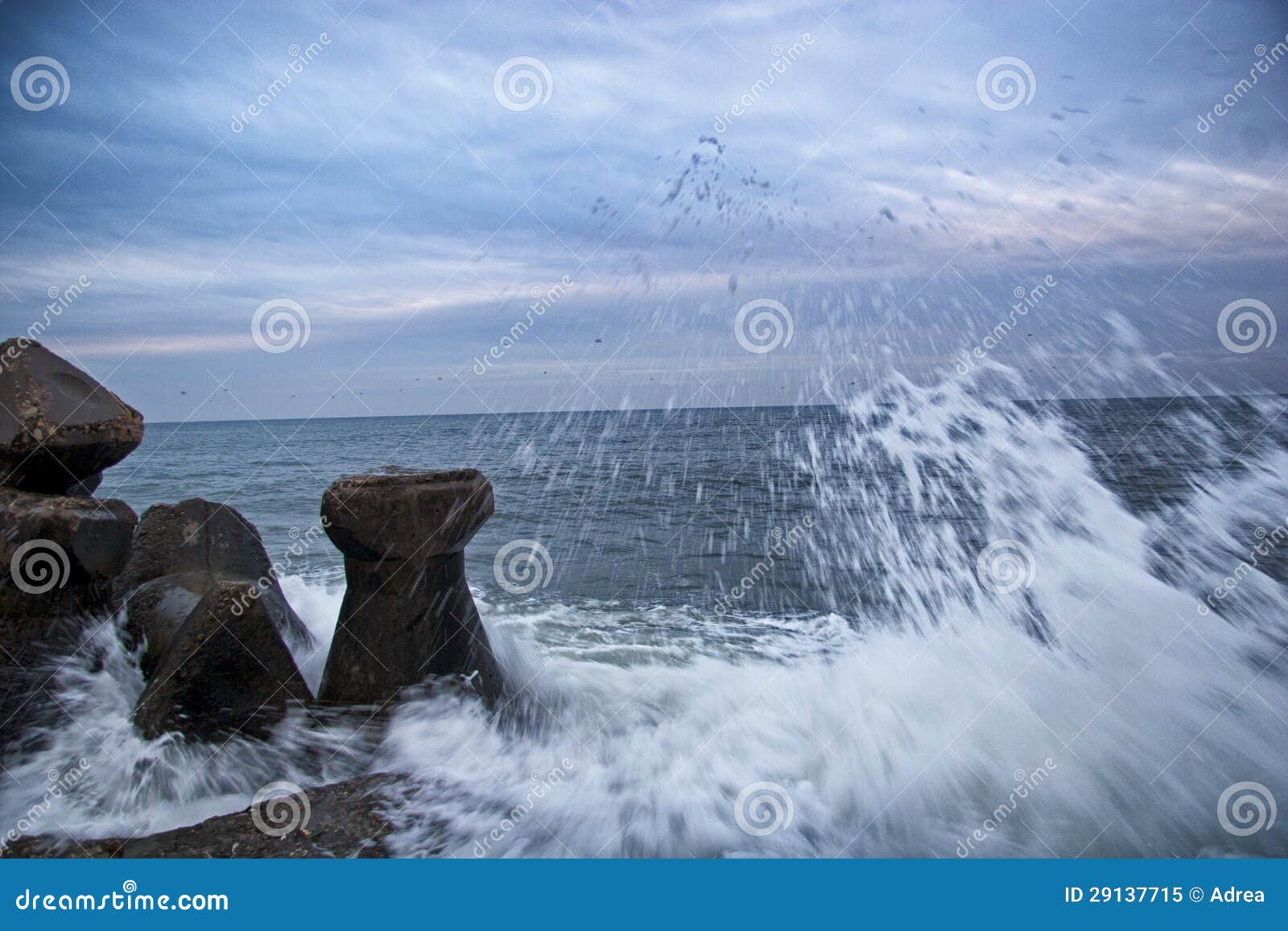 Sea wave hitting to shore stock image. Image of story - 29137715