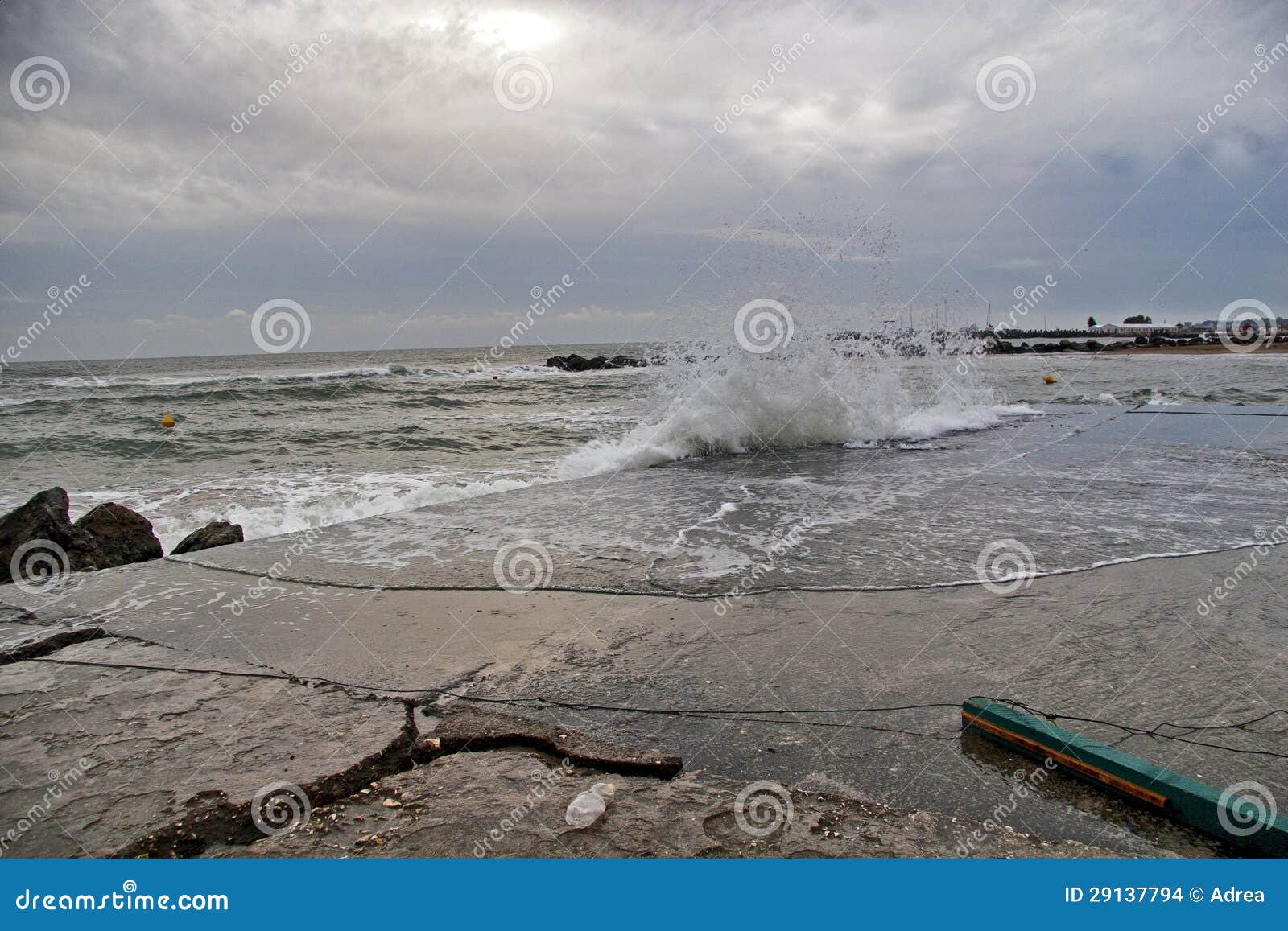 Sea wave hitting to shore stock photo. Image of energy - 29137794