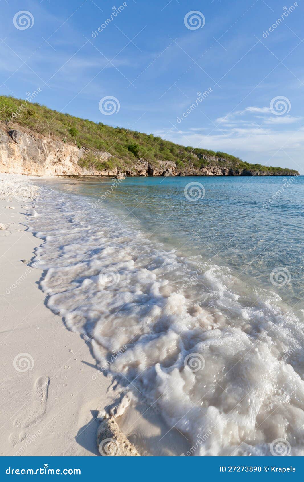 Wave Hitting Deserted Caribbean Beach Stock Photo - Image of antilles ...