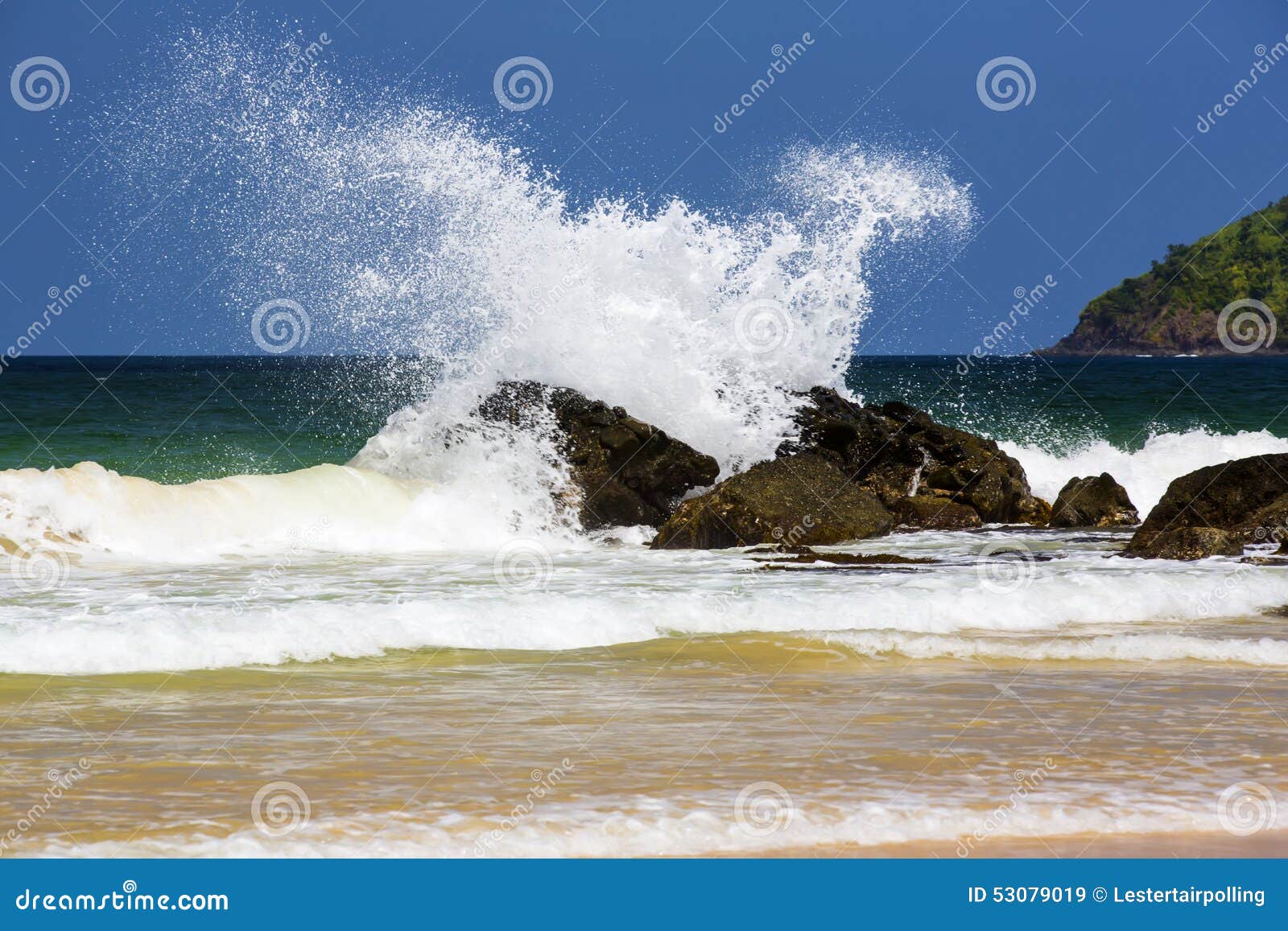 Wave hitting the rocks stock image. Image of rocks, outdoor - 53079019