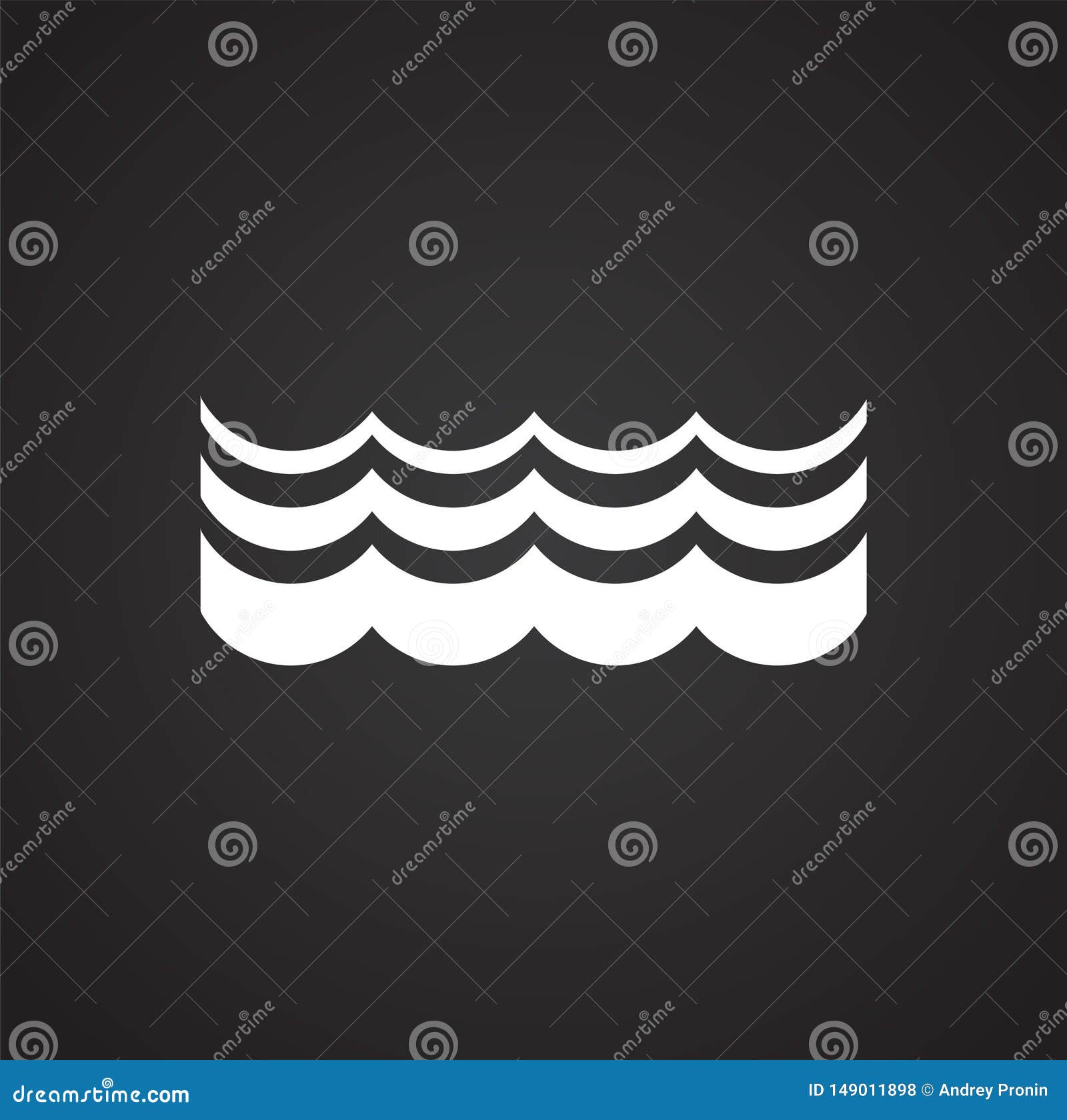 Wave Icon on Background for Graphic and Web Design. Simple Vector Sign ...