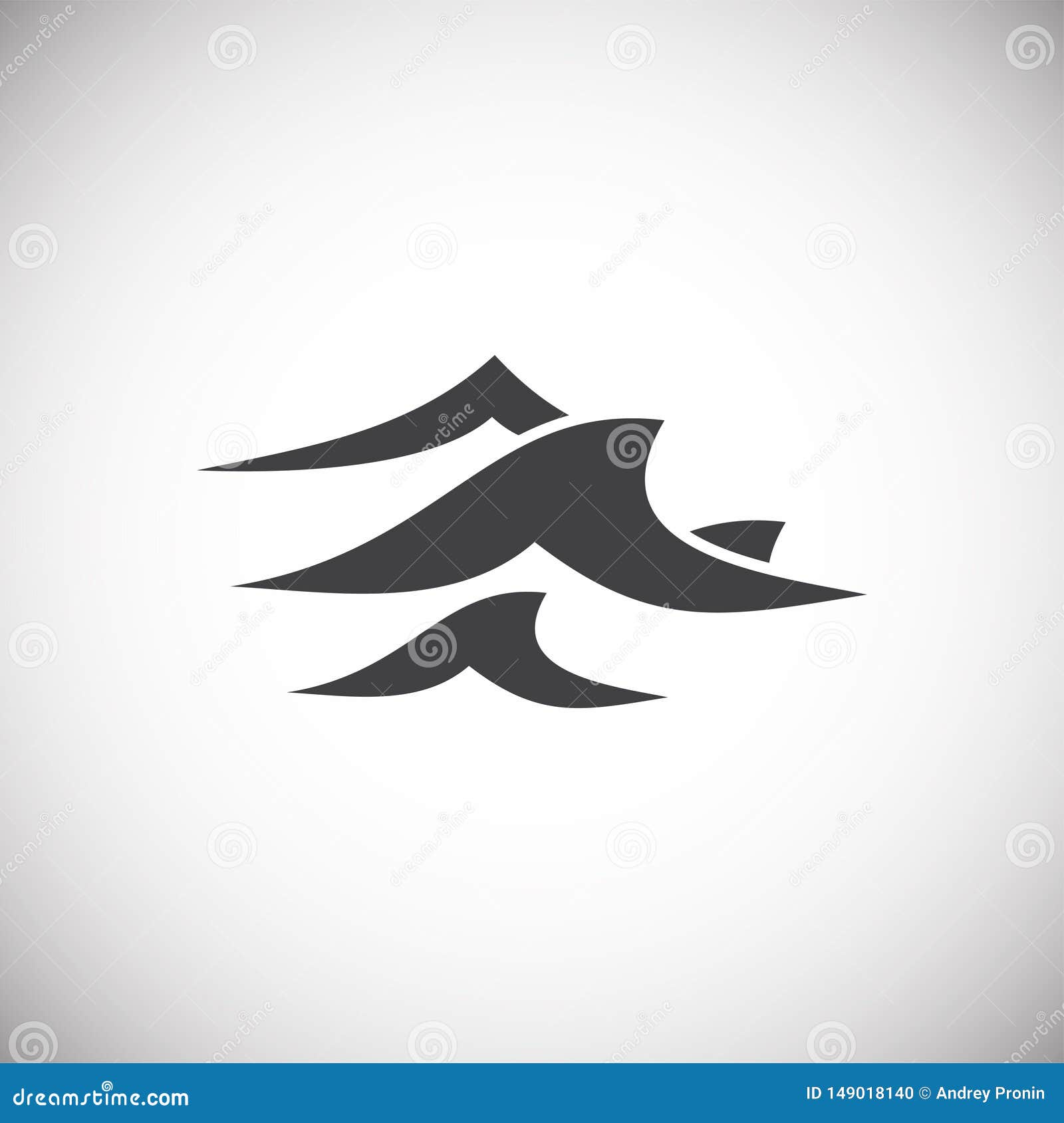 Wave Icon on Background for Graphic and Web Design. Simple Vector Sign ...