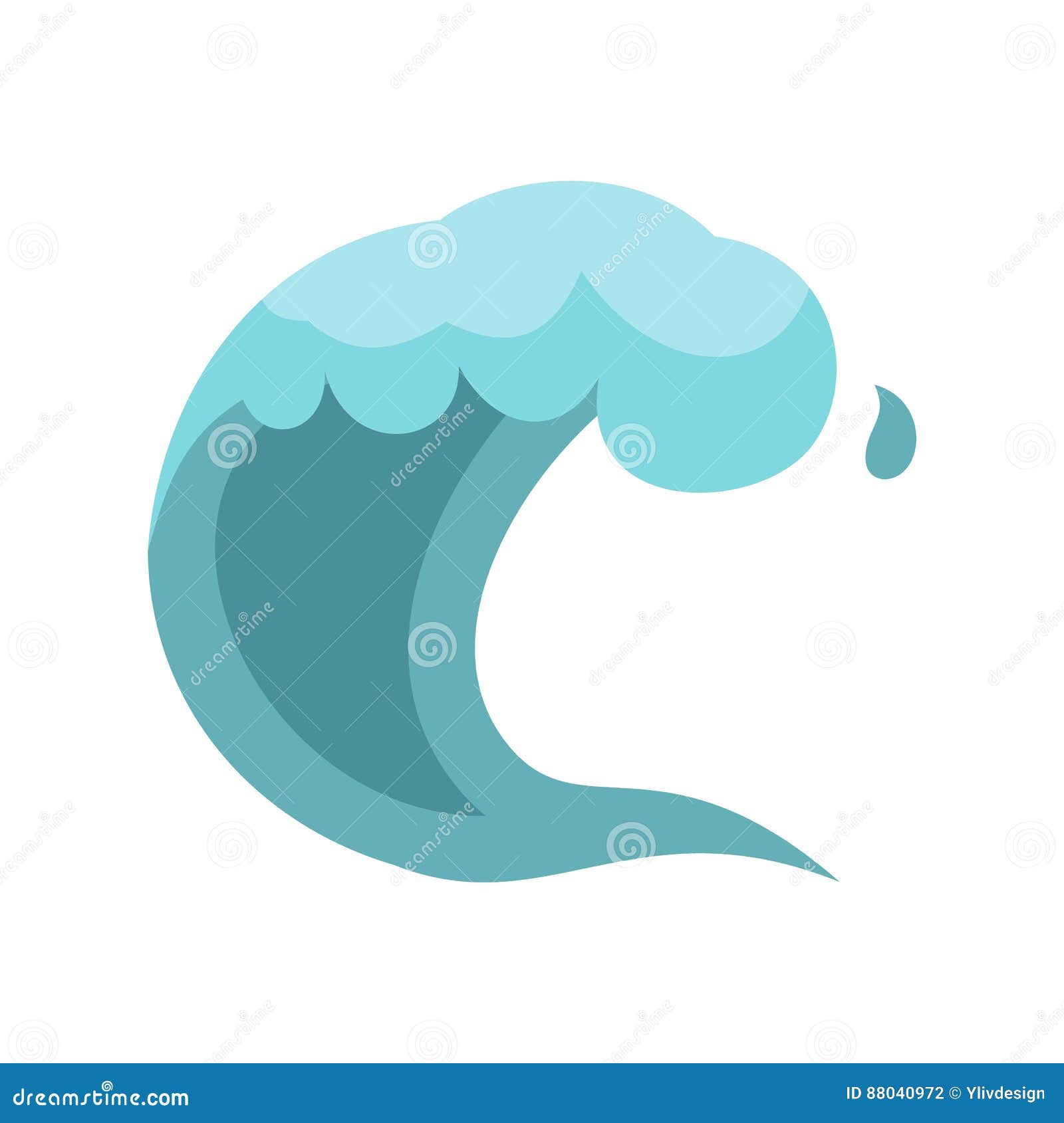 Wave icon, cartoon style stock vector. Illustration of flowing - 88040972