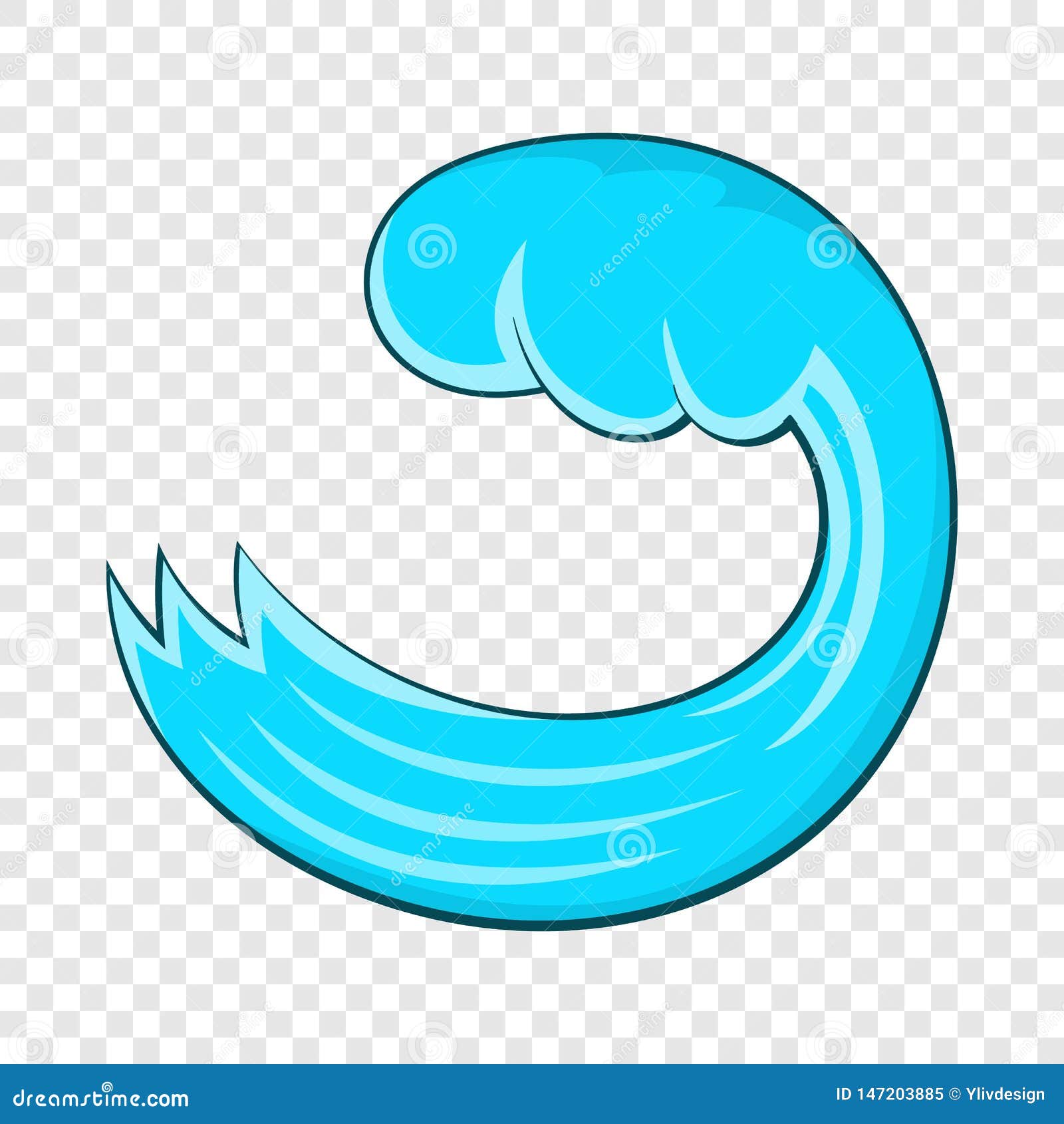 Wave icon, cartoon style stock vector. Illustration of graphic - 147203885
