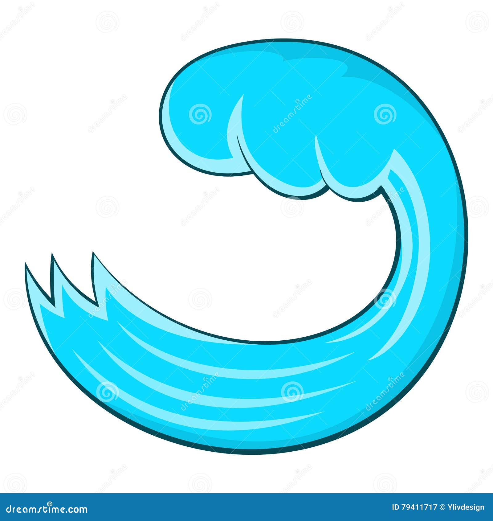Wave icon, cartoon style stock vector. Illustration of splash - 79411717