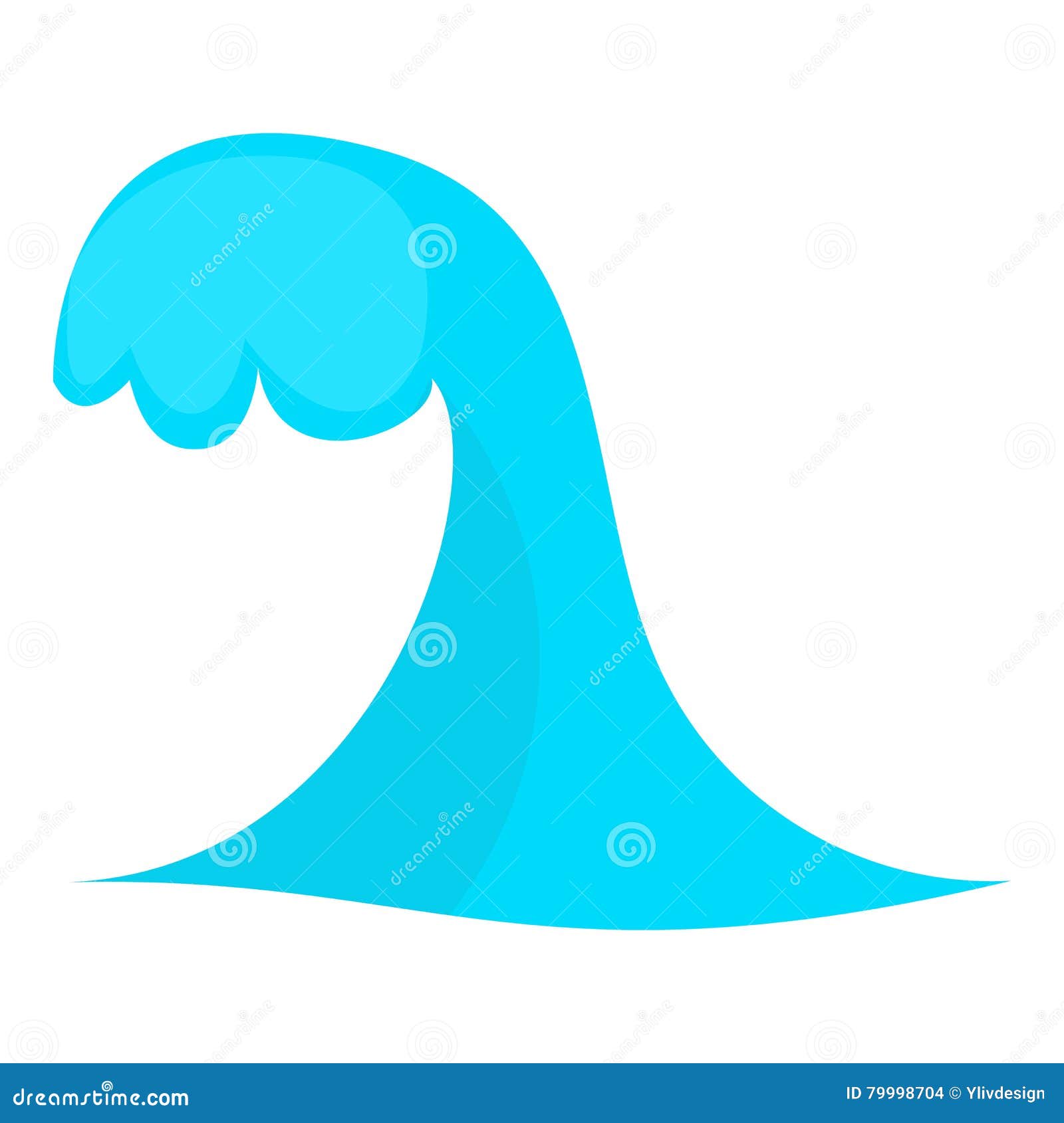 Wave icon, cartoon style stock vector. Illustration of sign - 79998704