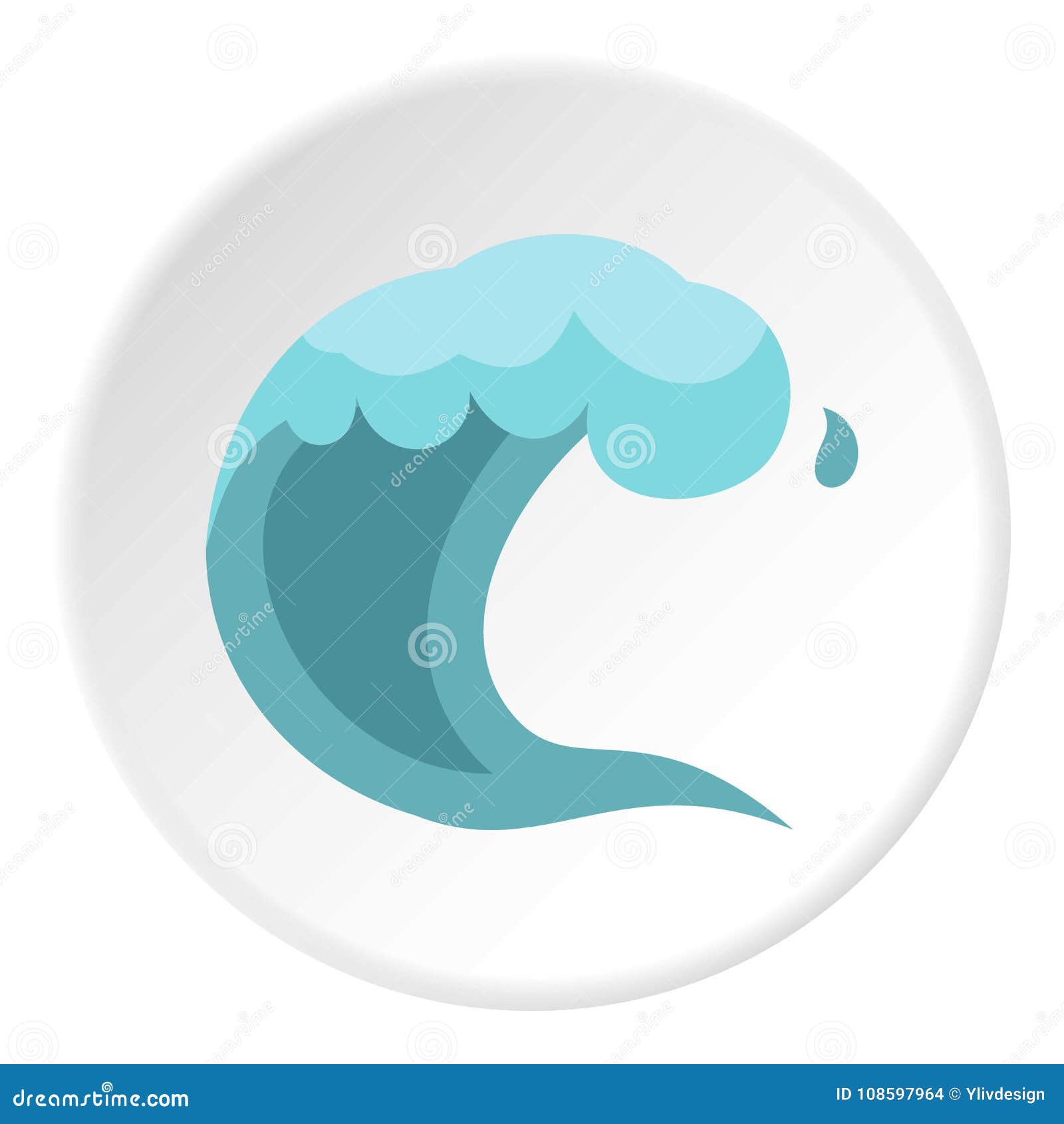 Wave icon circle stock vector. Illustration of logo - 108597964