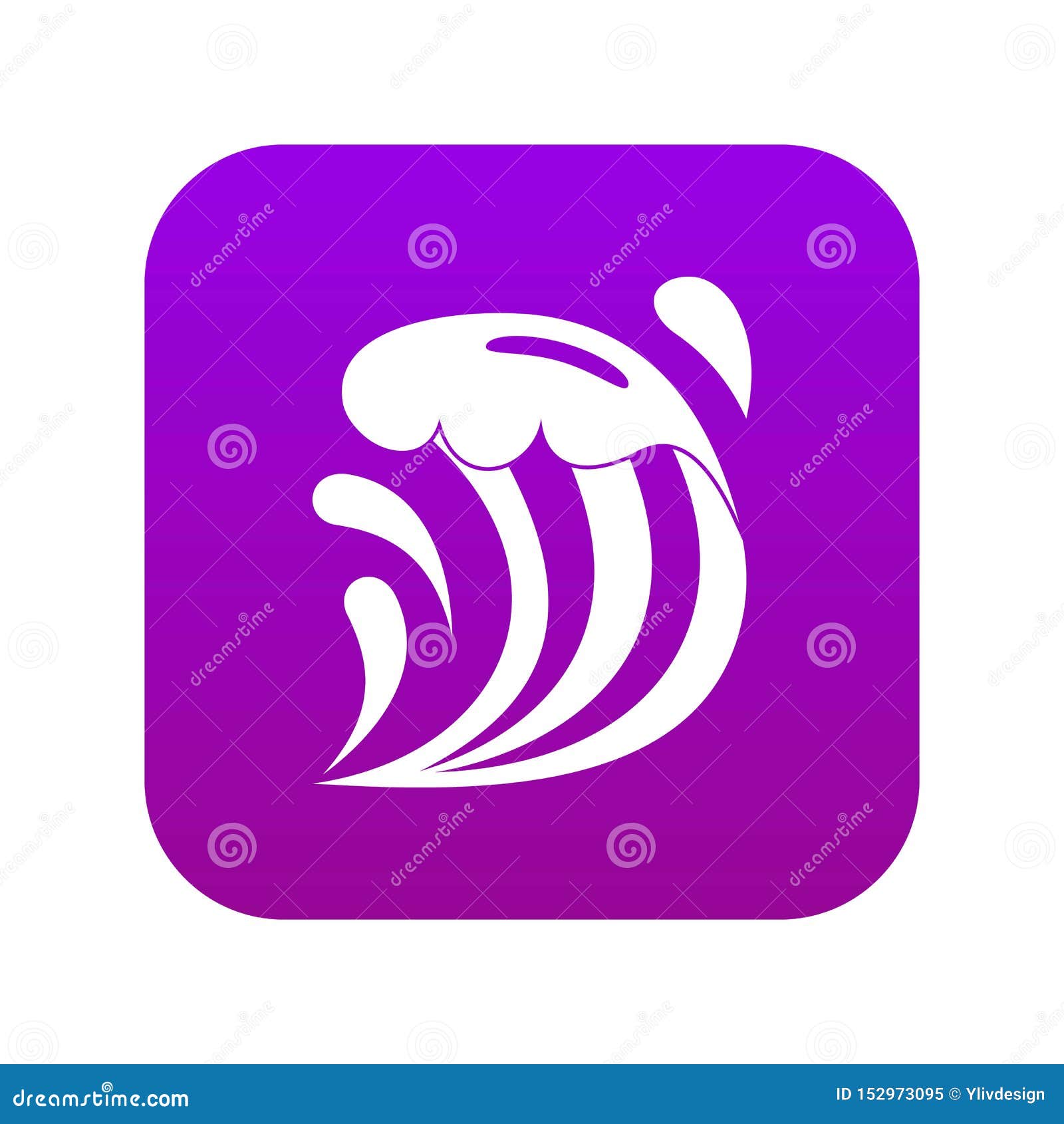 Wave icon digital purple stock vector. Illustration of weather - 152973095