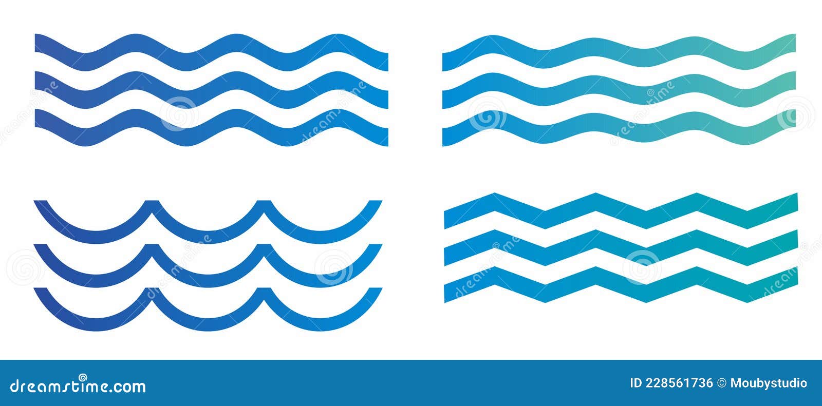 Wave Pattern Icon Emblems of Various Shapes Stock Vector - Illustration ...