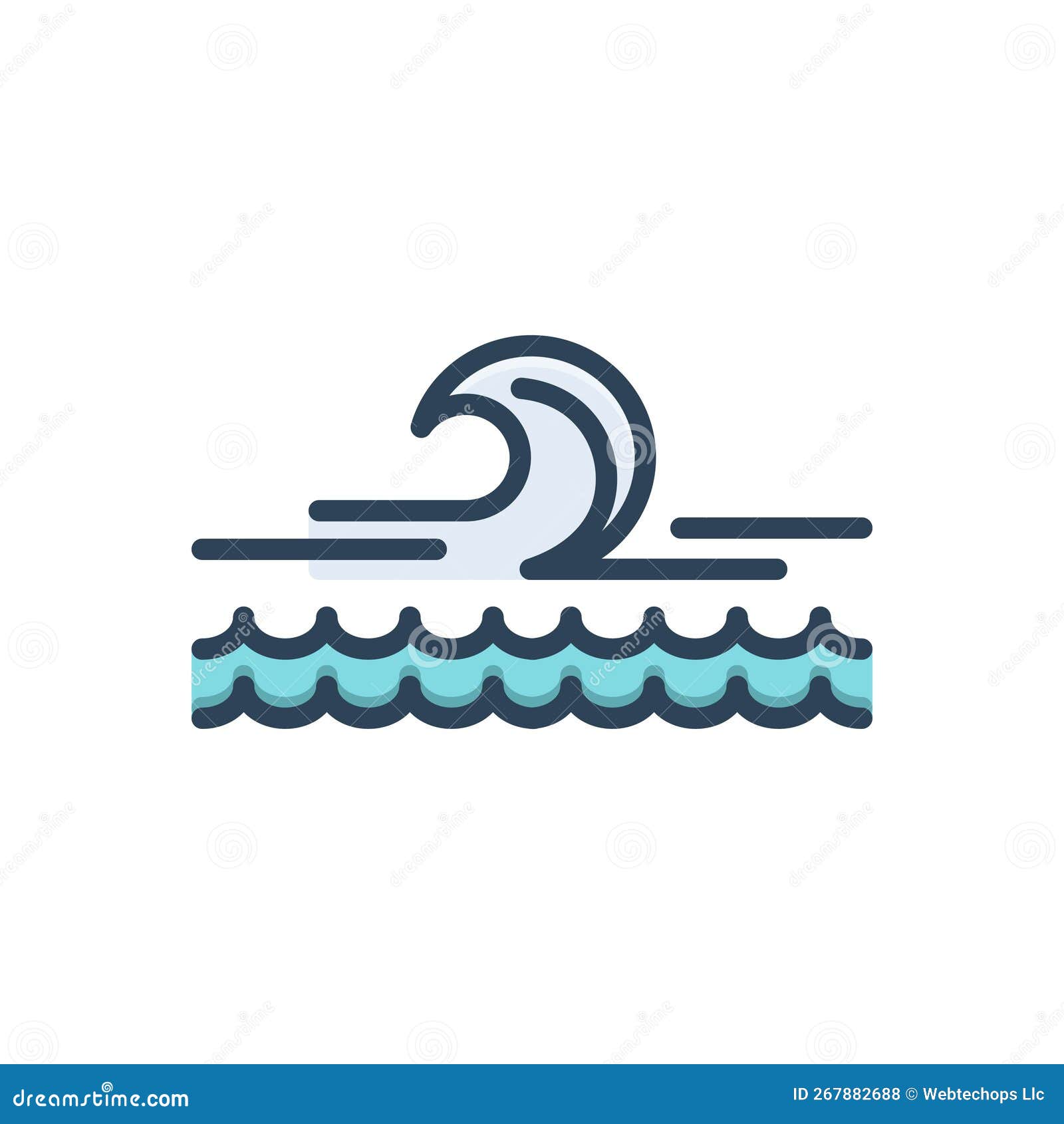 Color Illustration Icon for Wave, Ripple and Backwash Stock Vector ...