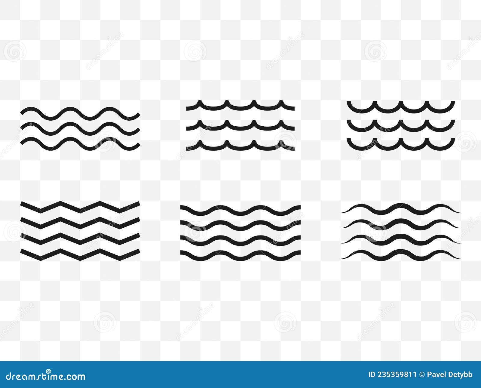 Wave Icon Set Background. Vector Illustrations. Flat Design Stock ...
