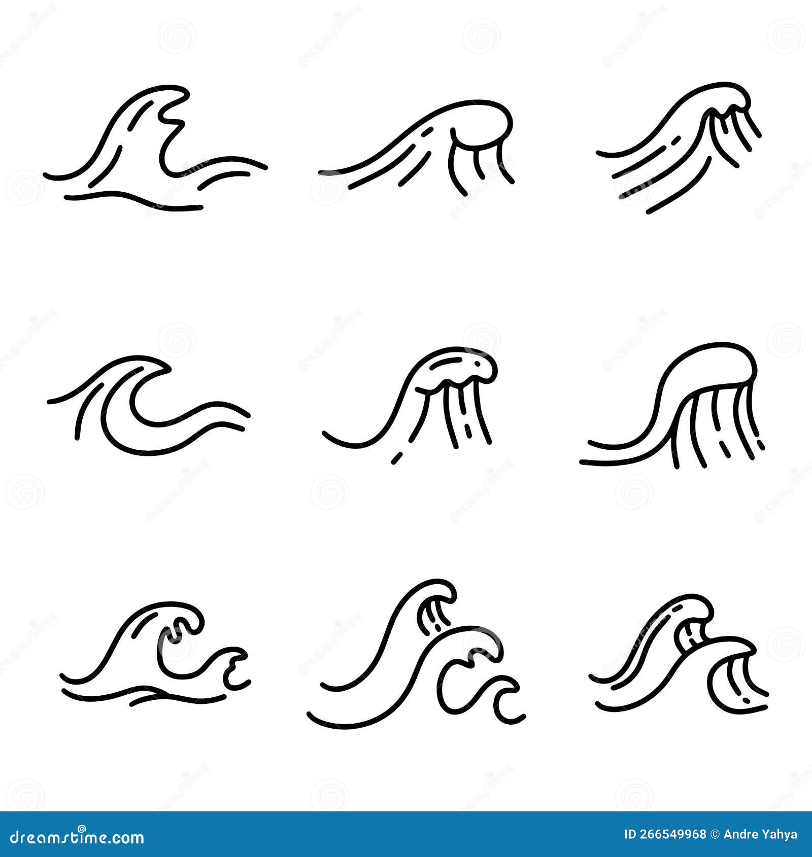 Wave Icon Set Design Vector Illustration. Stock Vector - Illustration ...